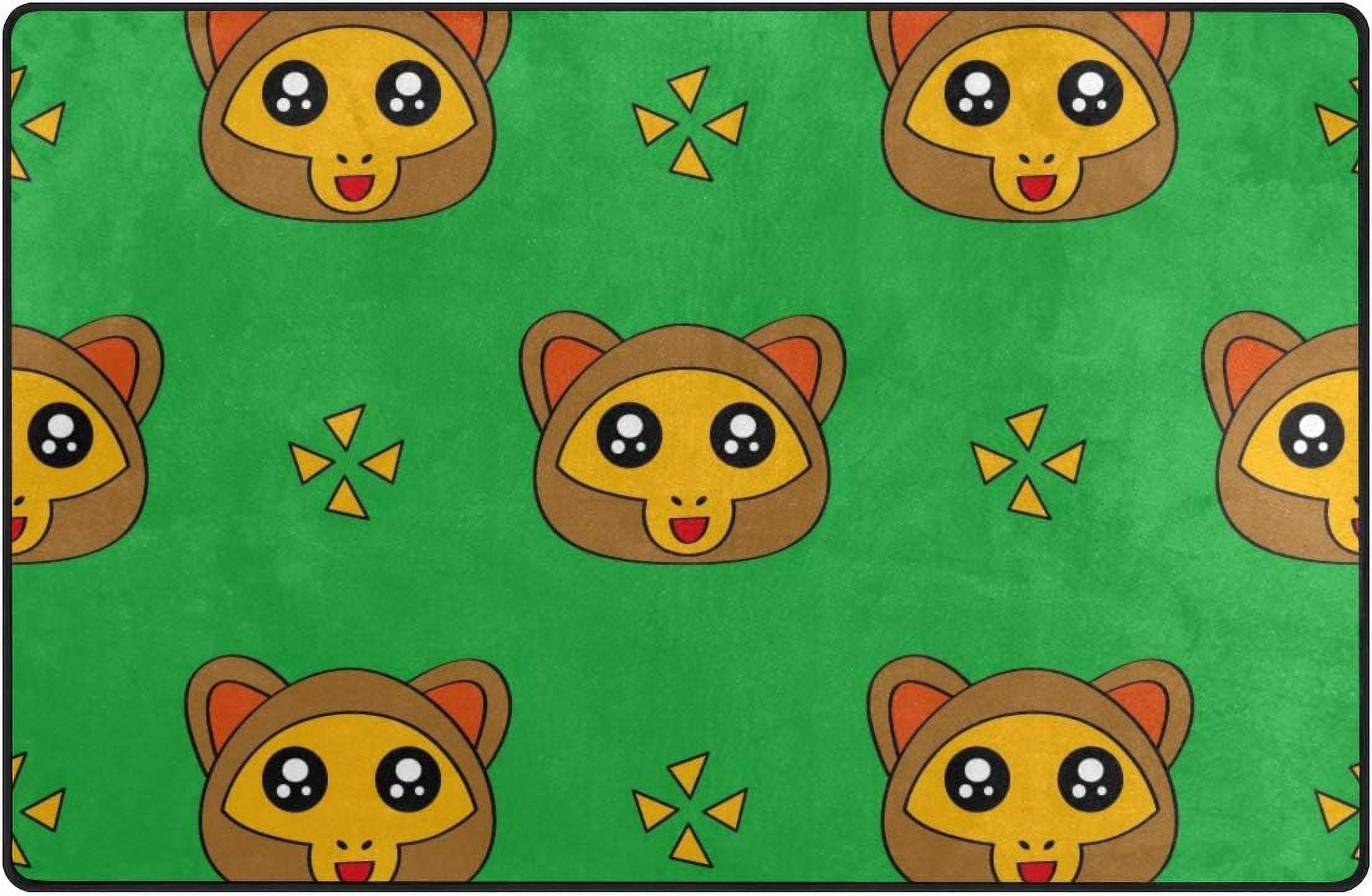 SKYSONIC Lightweight Soft Area Rugs Cute Kids Monkey Floor Mat for Kids ...