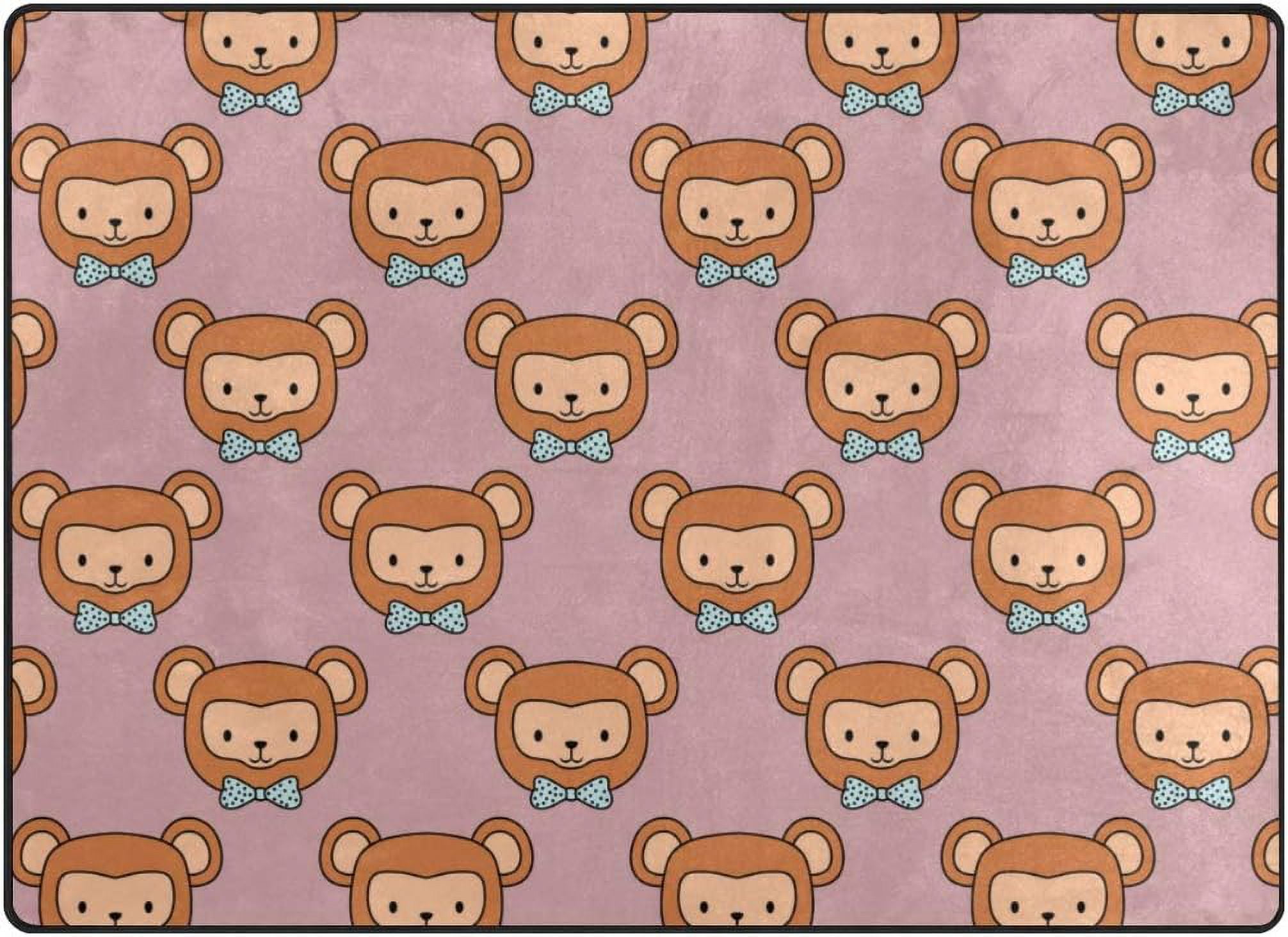 SKYSONIC Lightweight Soft Area Rugs Cute Monkeys Design Floor Mat for ...