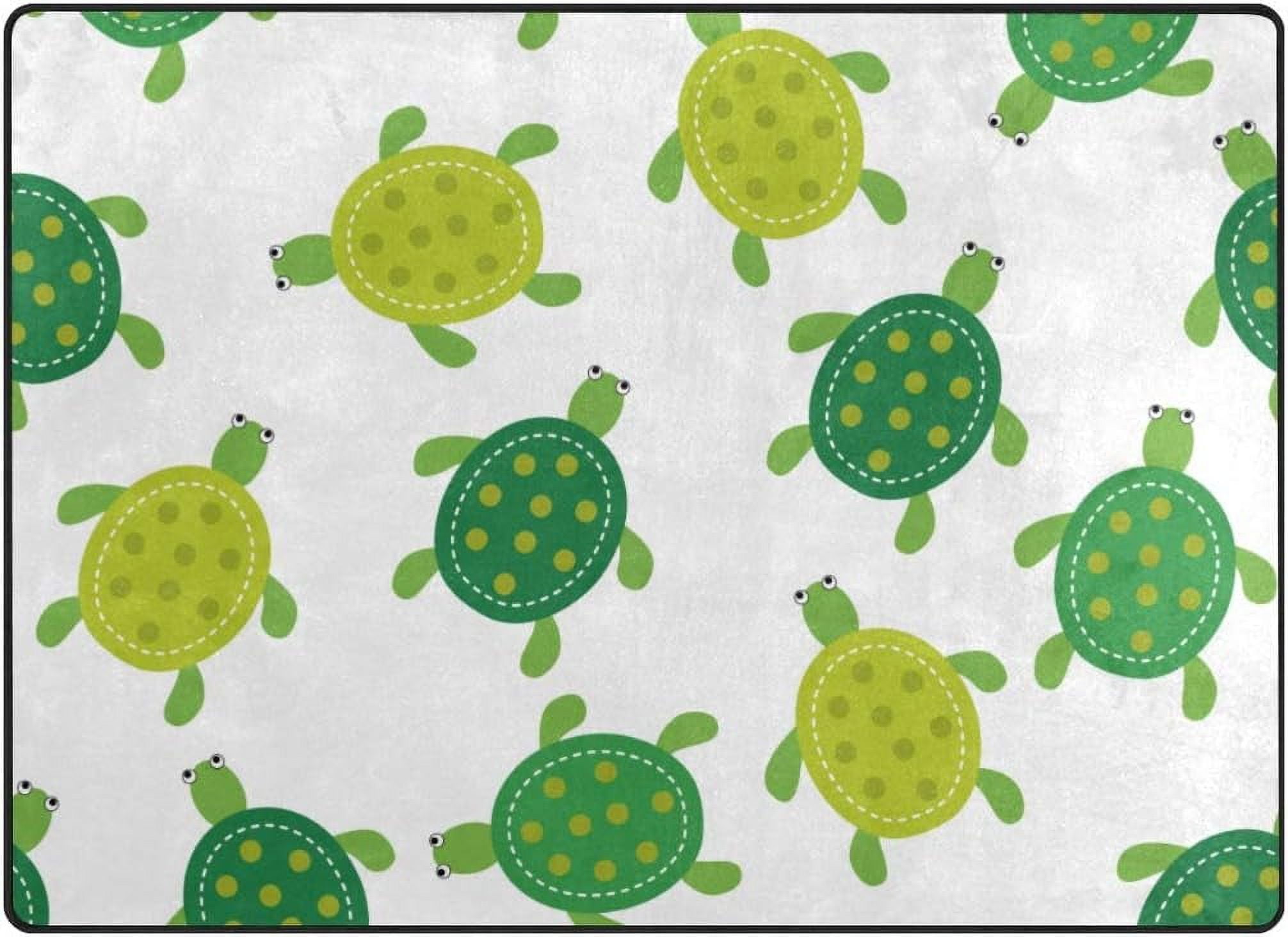 SKYSONIC Lightweight Soft Area Rugs Cute Turtle Design Floor Mat for ...
