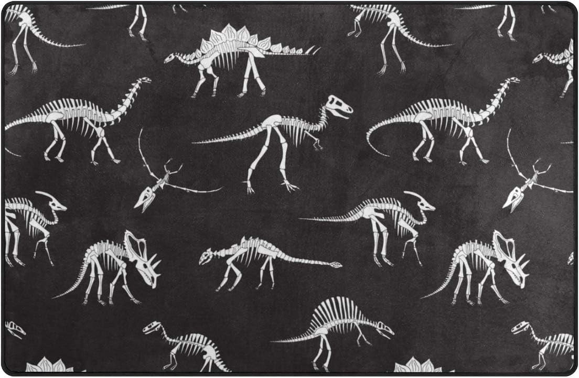 SKYSONIC Lightweight Soft Area Rugs Dinosaur Fossils Floor Mat Doormat ...