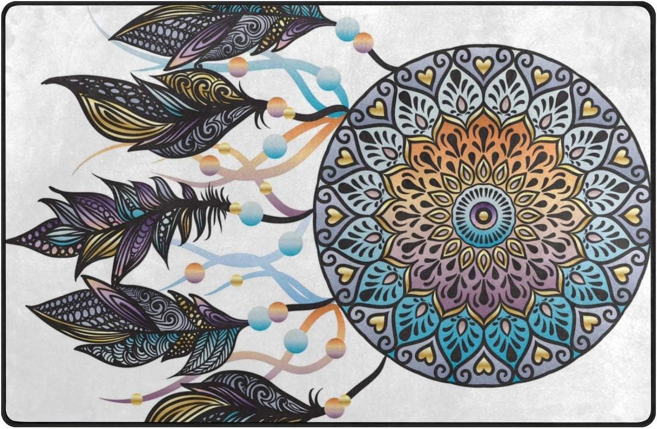 SKYSONIC Lightweight Soft Area Rugs Feathers in Beautiful Gradient ...