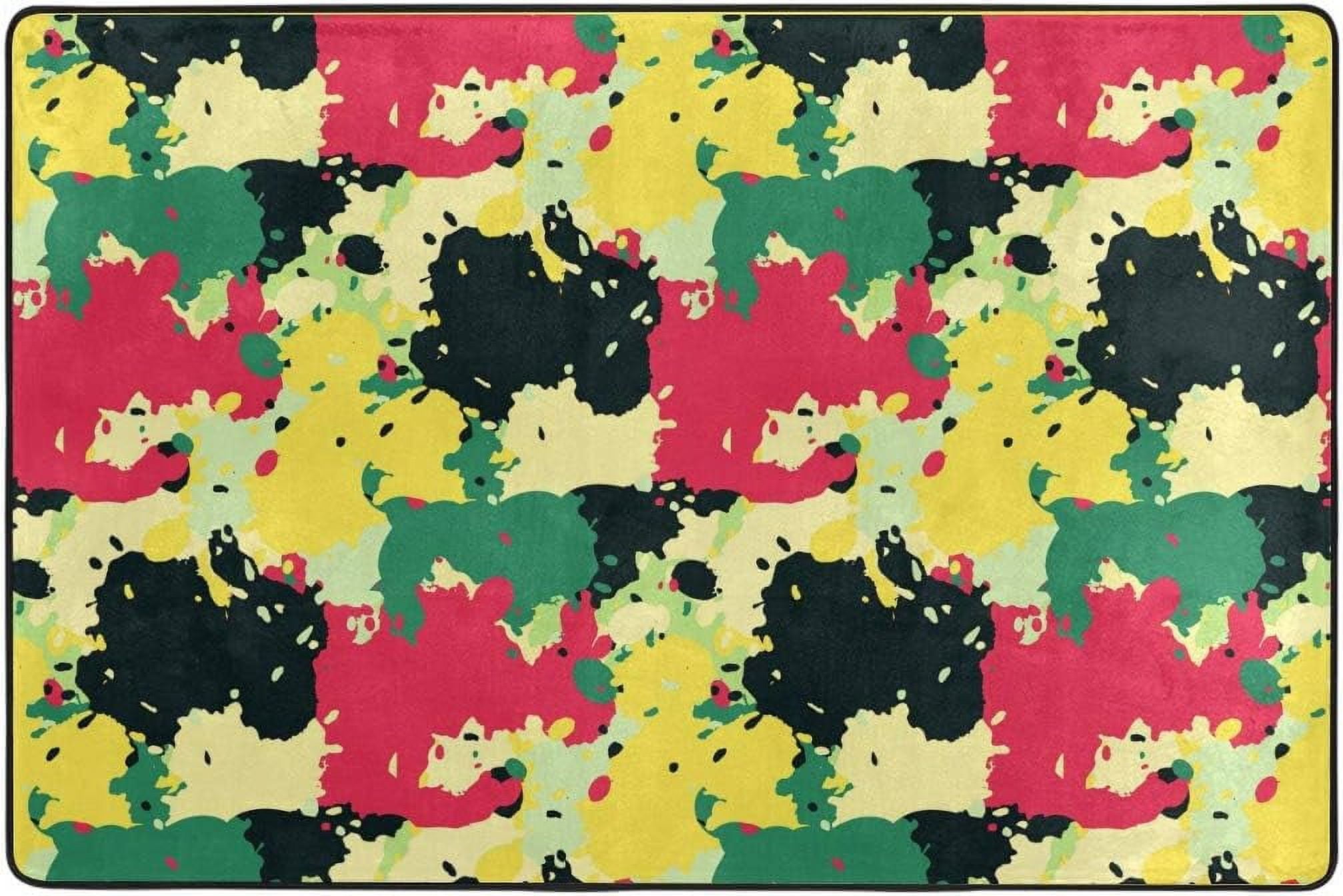 SKYSONIC Lightweight Soft Area Rugs Grunge Colored Graffiti Floor Mat ...