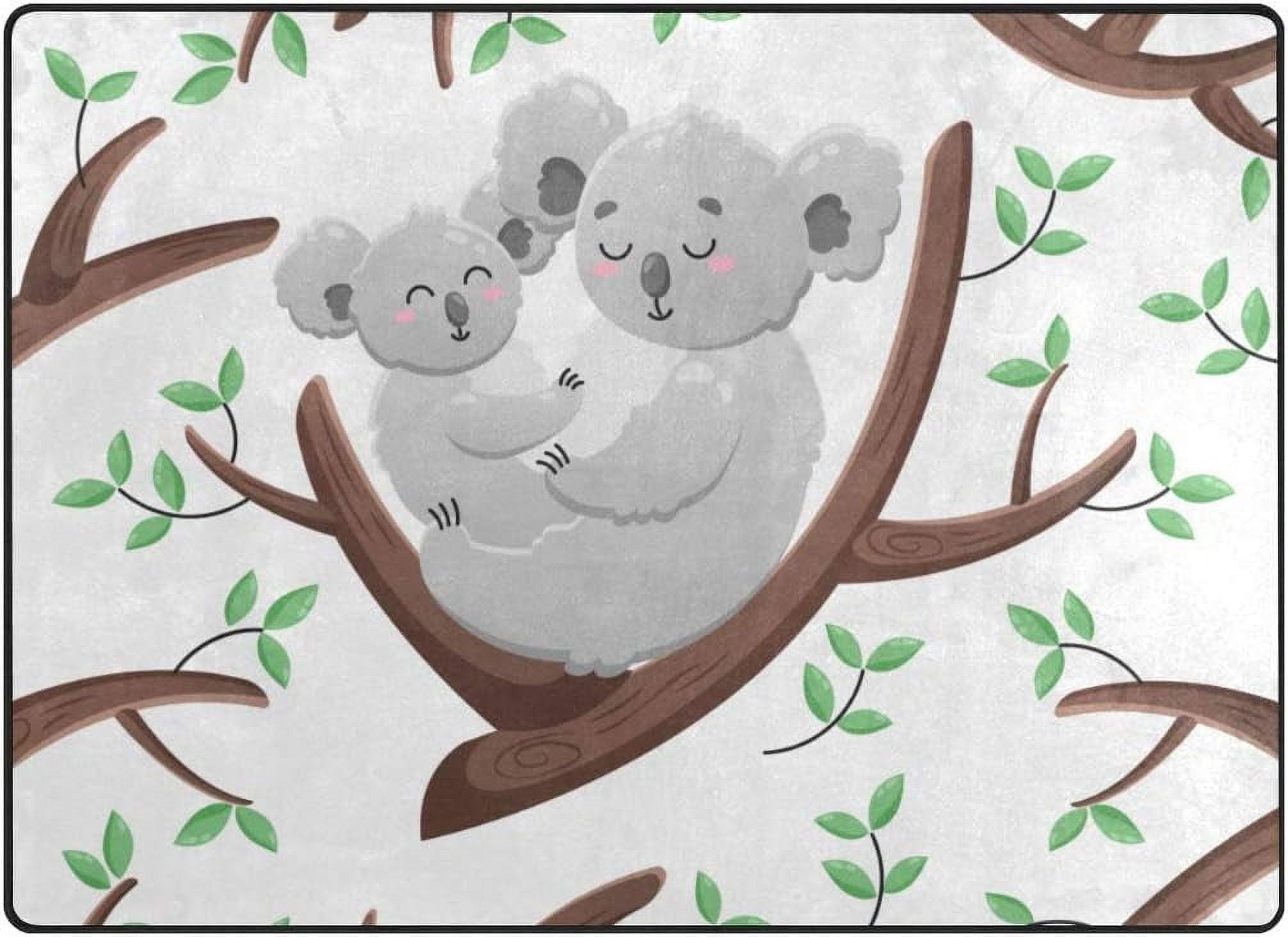 SKYSONIC Lightweight Soft Area Rugs Koalas Among The Branches Floor Mat ...