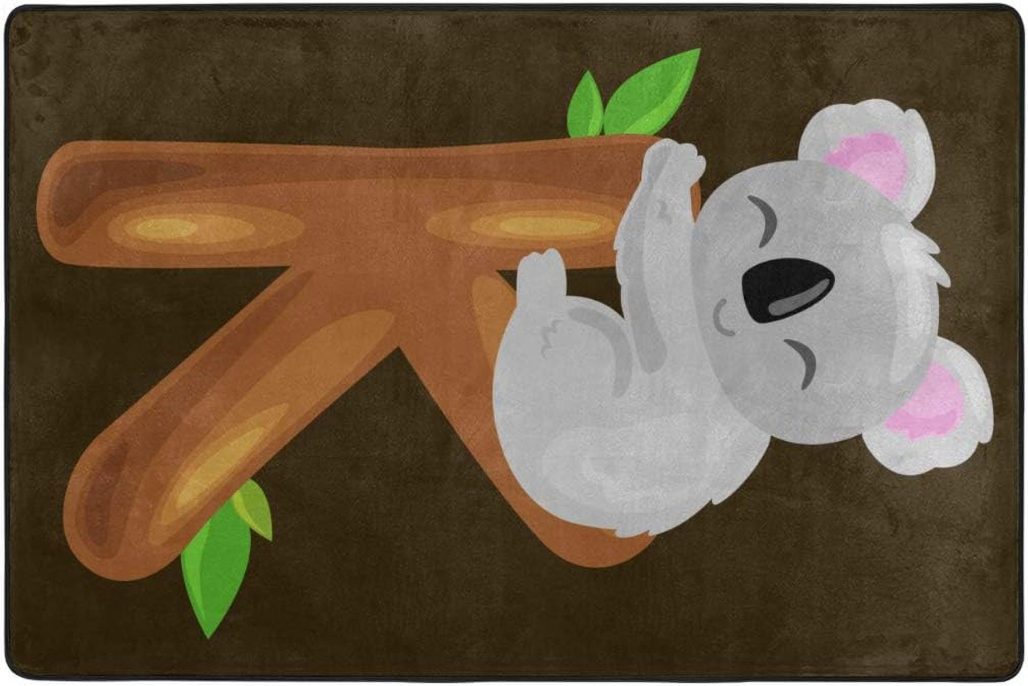 SKYSONIC Lightweight Soft Area Rugs Letter K with Koala Floor Mat for ...