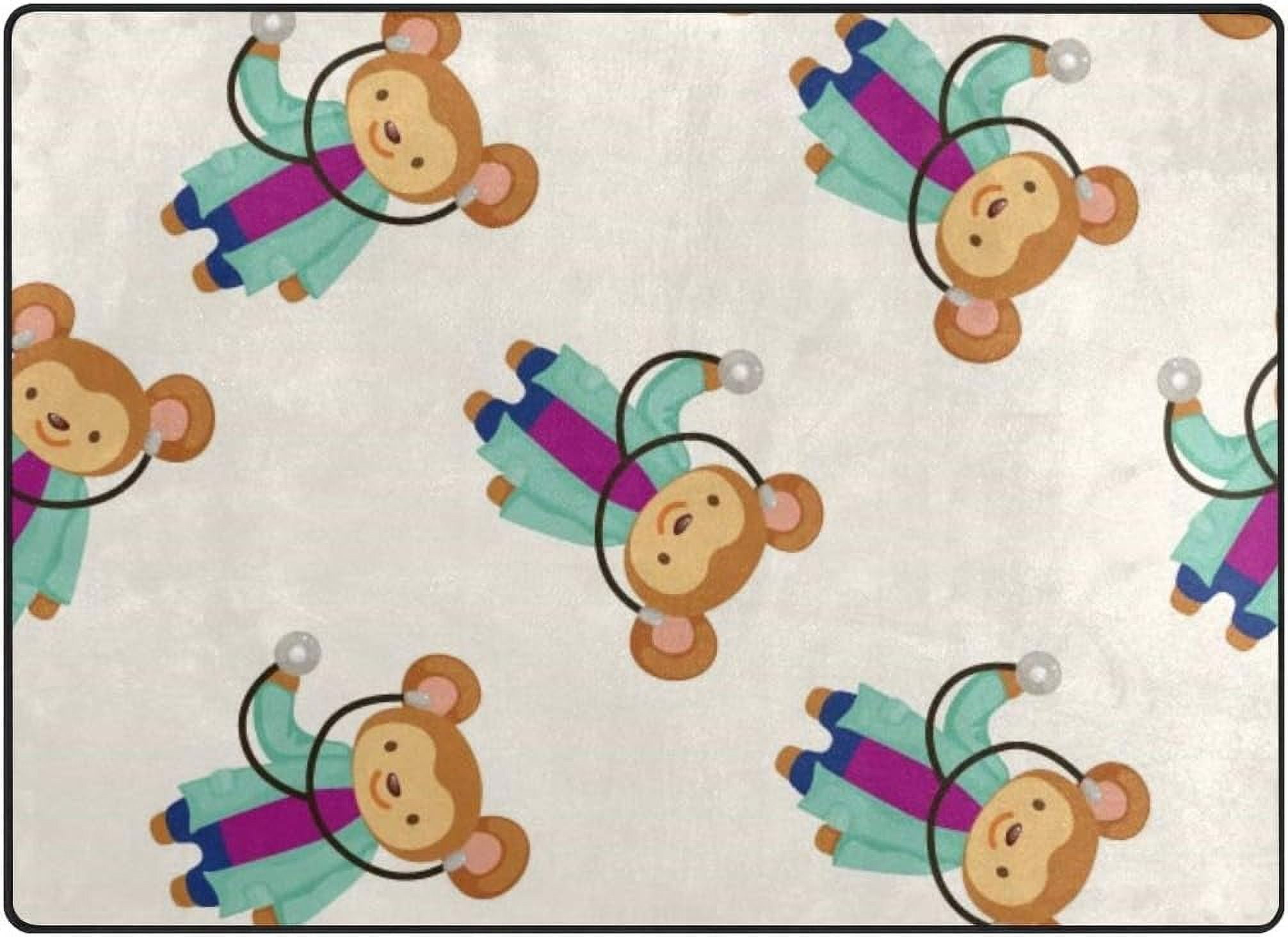 SKYSONIC Lightweight Soft Area Rugs Monkey Doctors Floor Mat for Kids ...