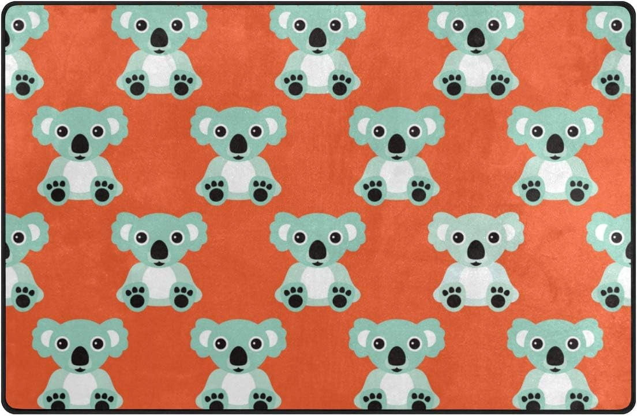 SKYSONIC Lightweight Soft Area Rugs Retro Koala Bear Baby Floor Mat for ...