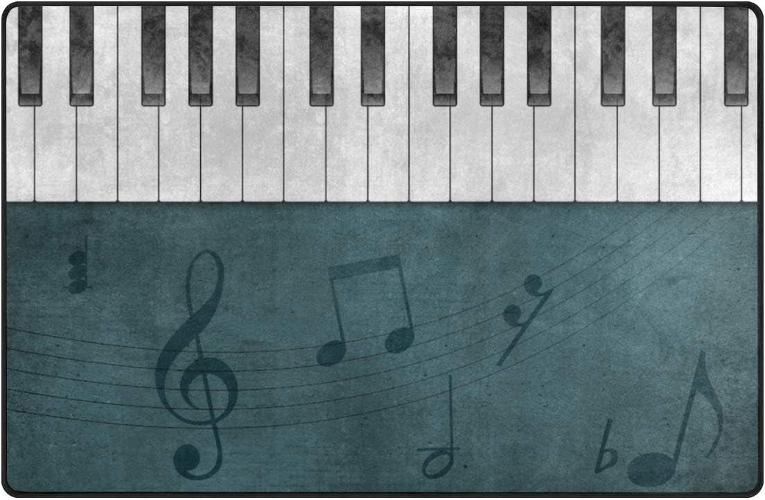 SKYSONIC Lightweight Soft Area Rugs Retro Music Notes Floor Mat for ...