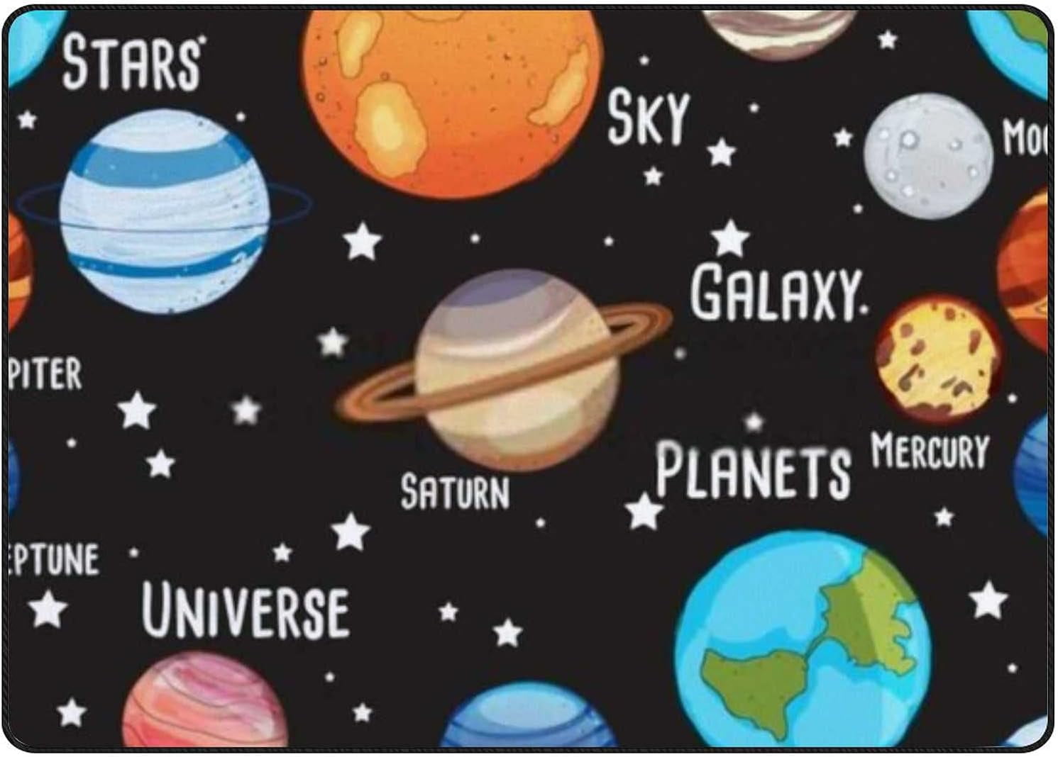 SKYSONIC Lightweight Soft Area Rugs Solar System Planets Floor Carpet ...