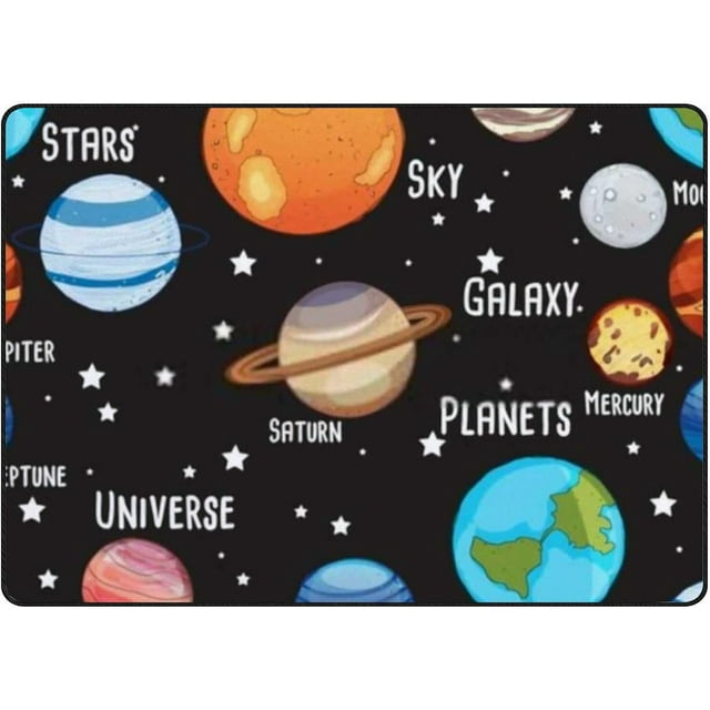 SKYSONIC Lightweight Soft Area Rugs Solar System Planets Floor Carpet ...