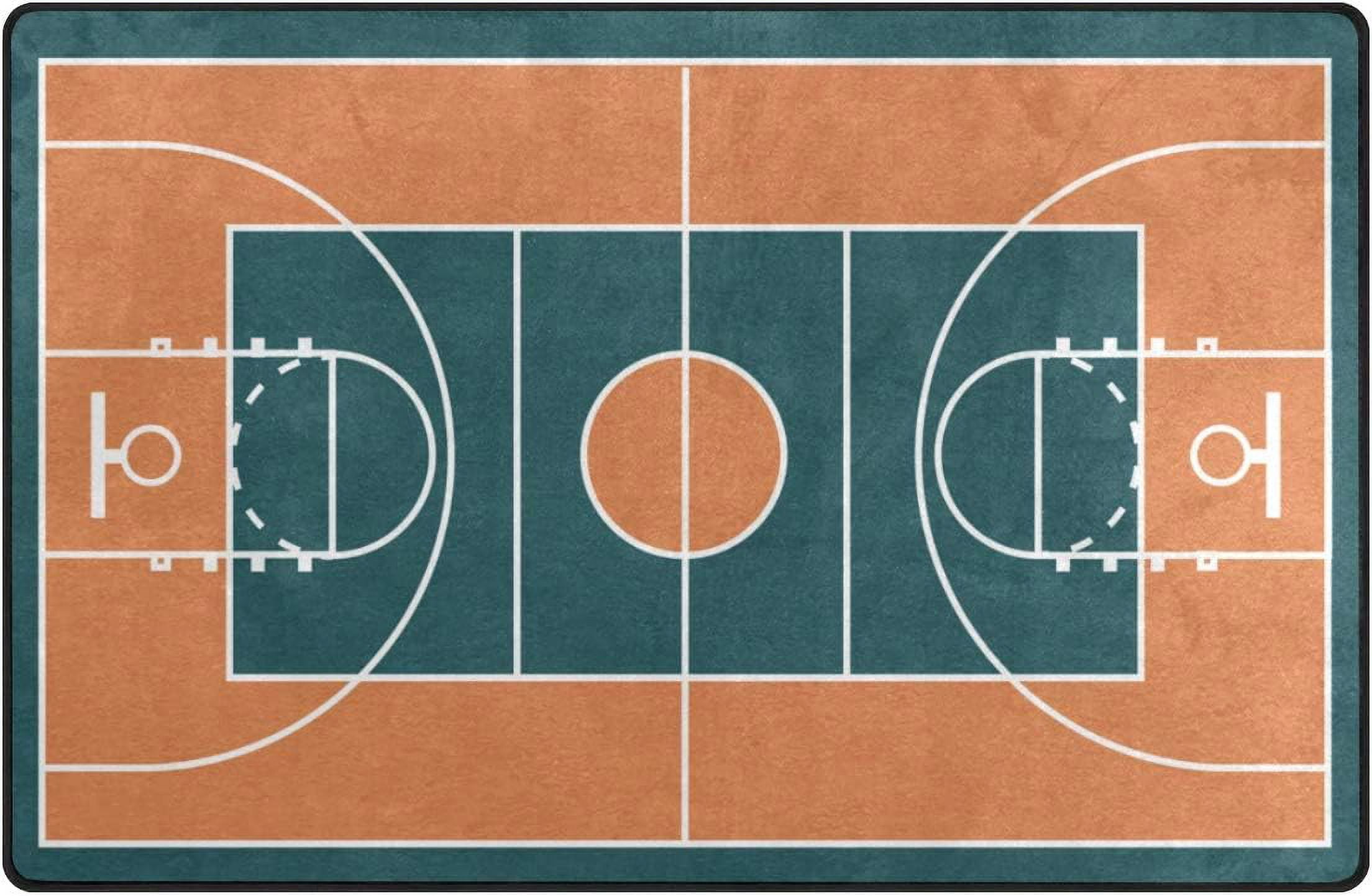 SKYSONIC Lightweight Soft Area Rugs Urban Street Basketball Court Floor ...