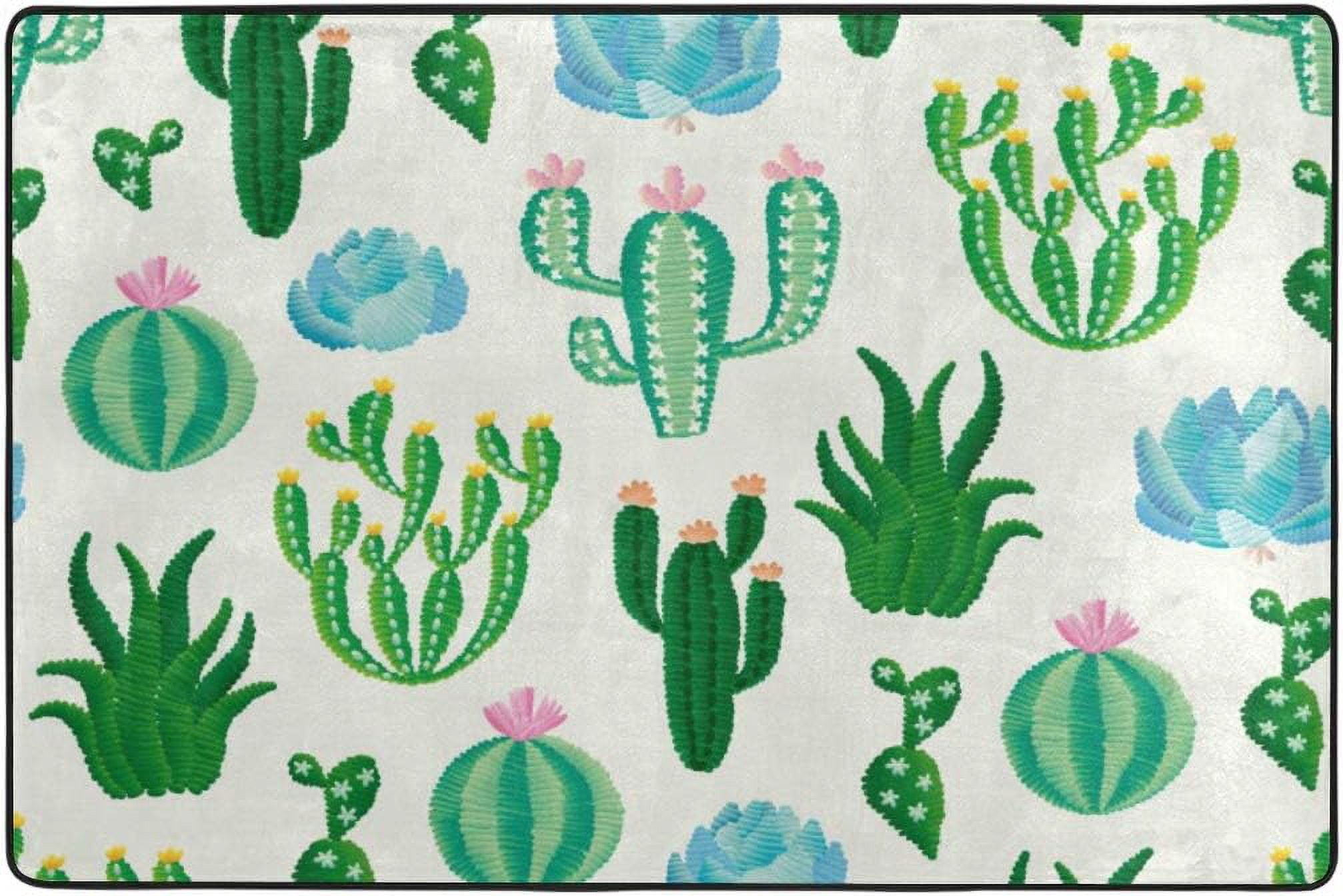 SKYSONIC Lightweight Soft Area Rugs Various Cactuses and Succulent ...