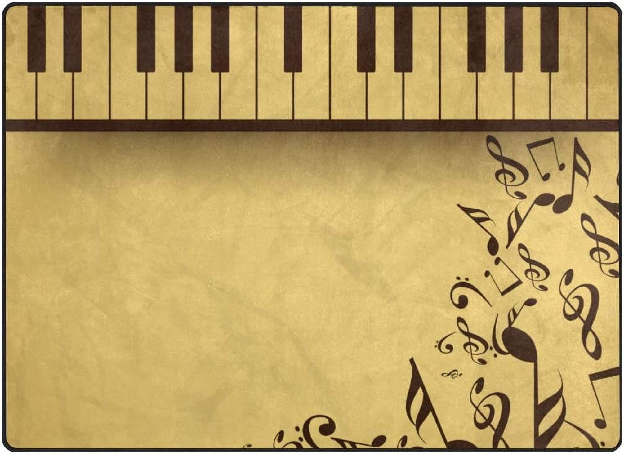 SKYSONIC Lightweight Soft Area Rugs Vintage Musical Background with ...