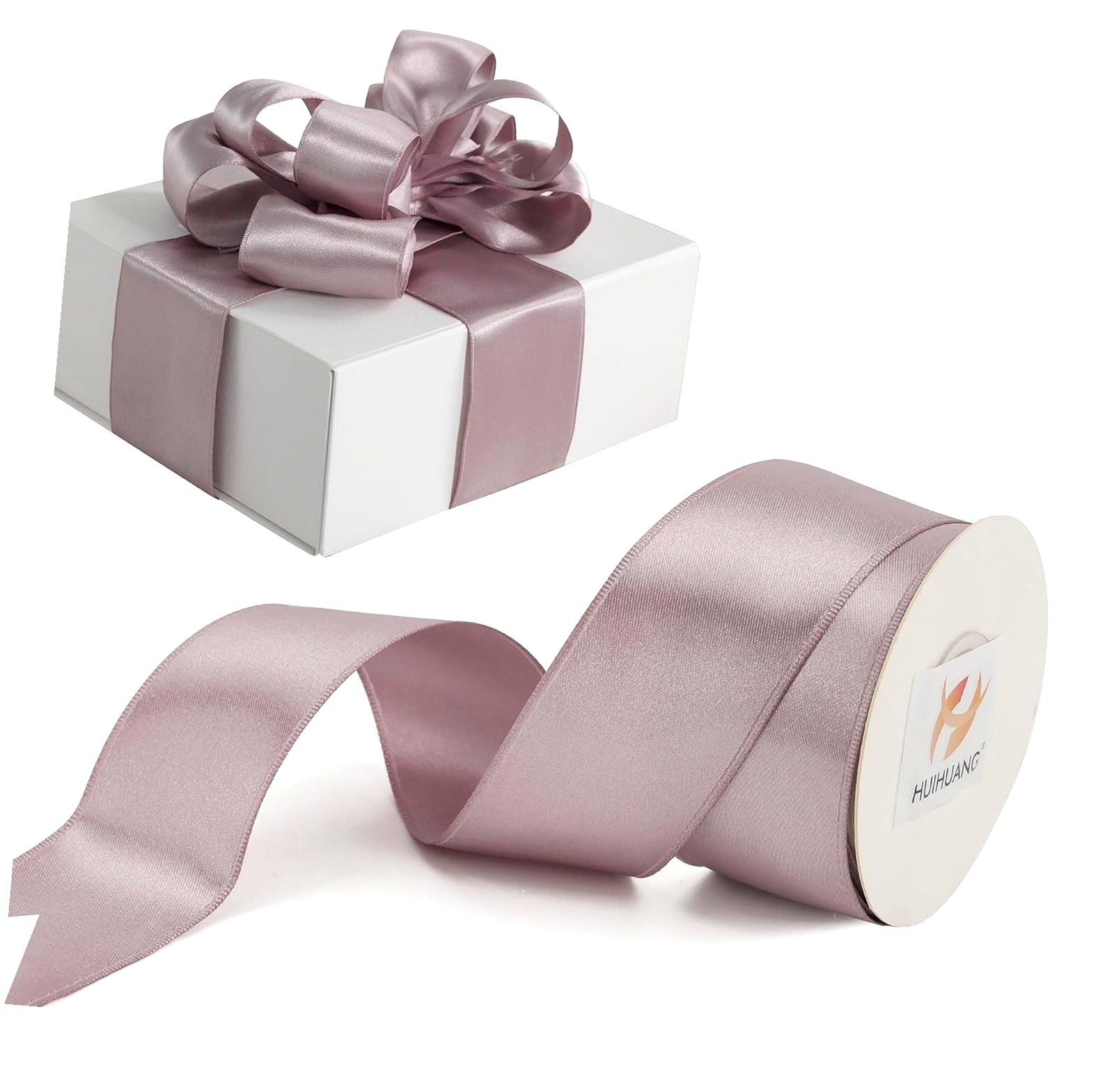 SKYSONIC Lilac Satin Wired 1-1/2 inch Dusty Wire for Wreaths, Bows ...