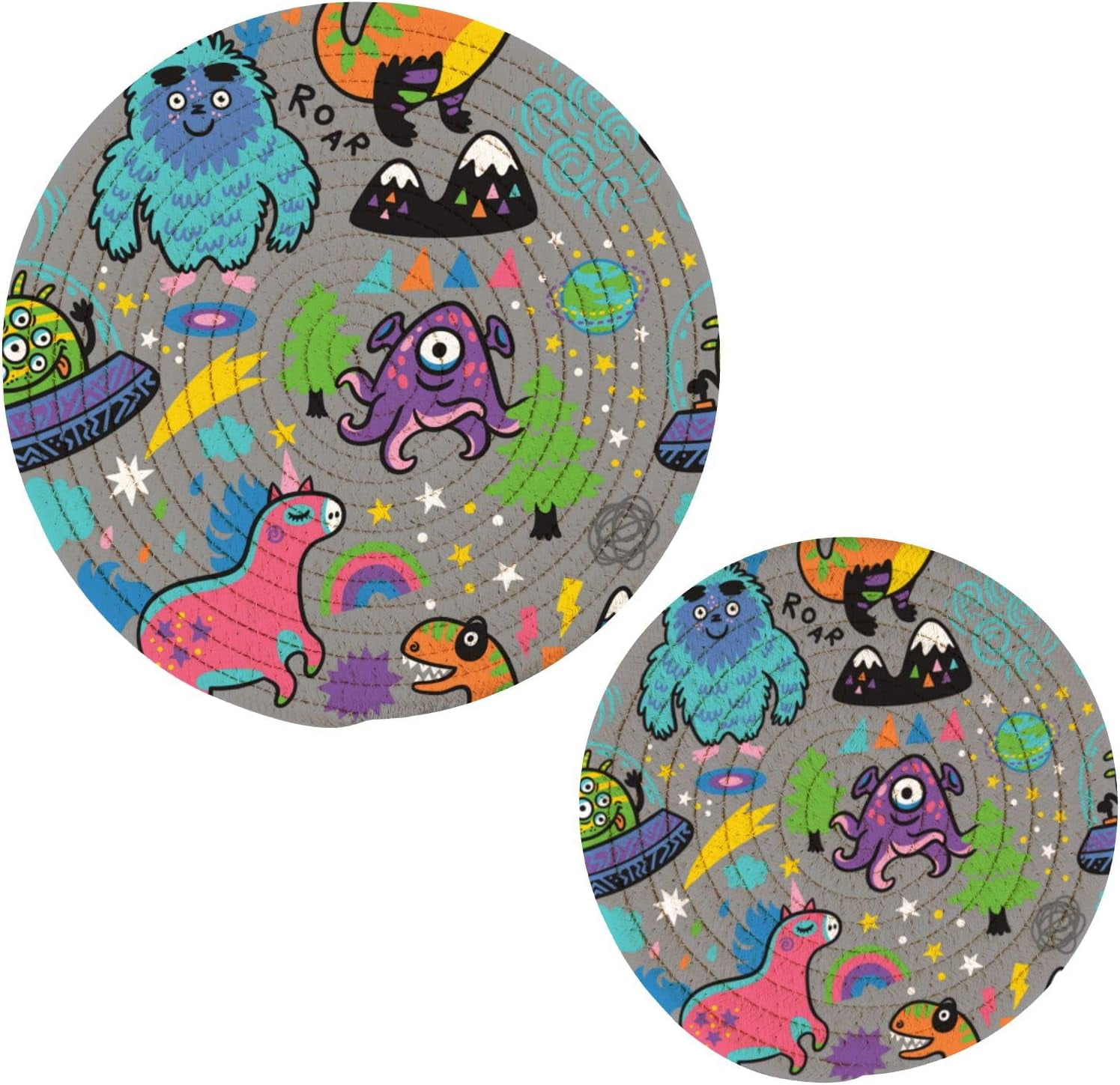 SKYSONIC Magic Creatures Animal Pot Holders Trivets, 2 Pcs Heat ...