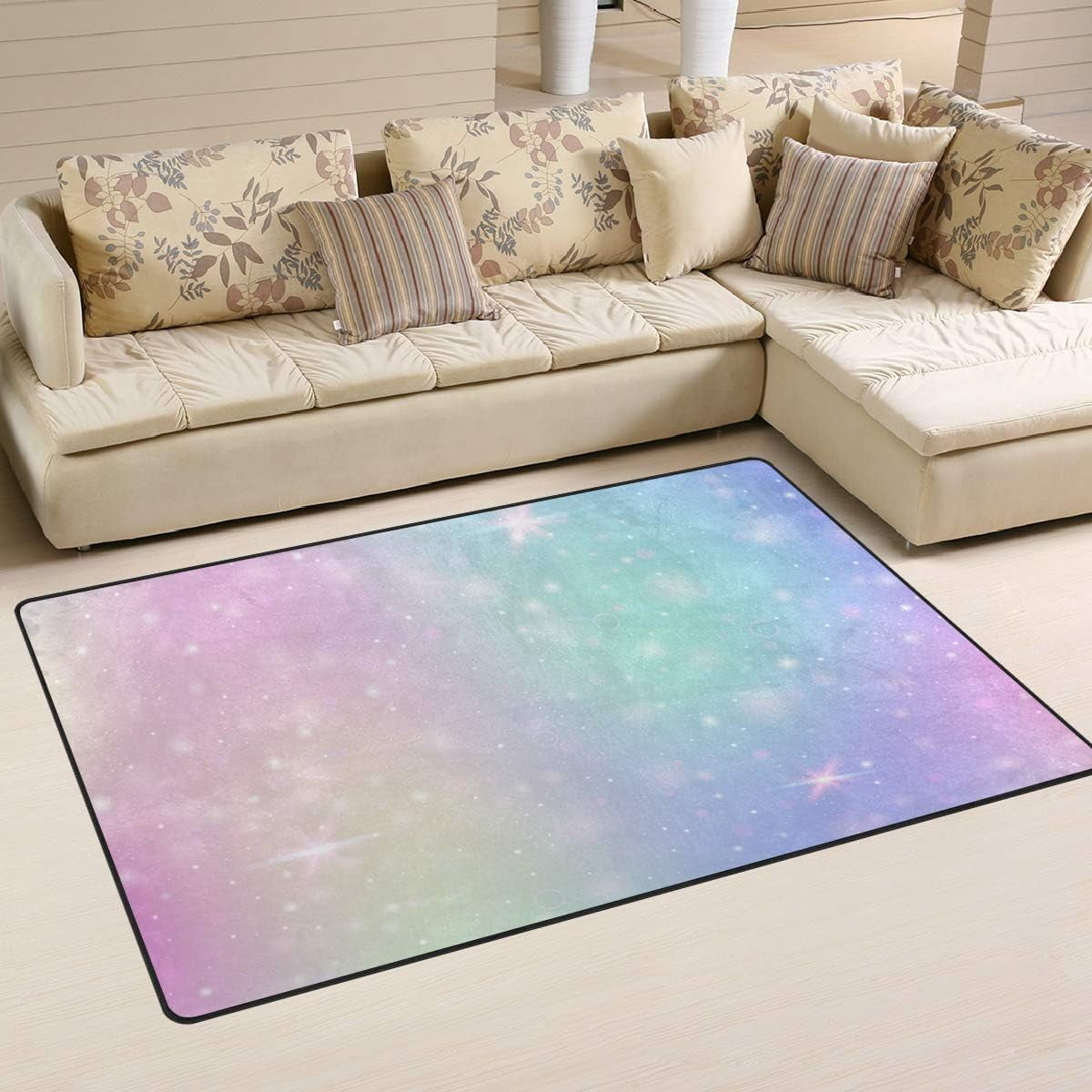 SKYSONIC Magic Rainbow Mesh Area Rug Carpet Living Room Bedroom 24"x36 ...