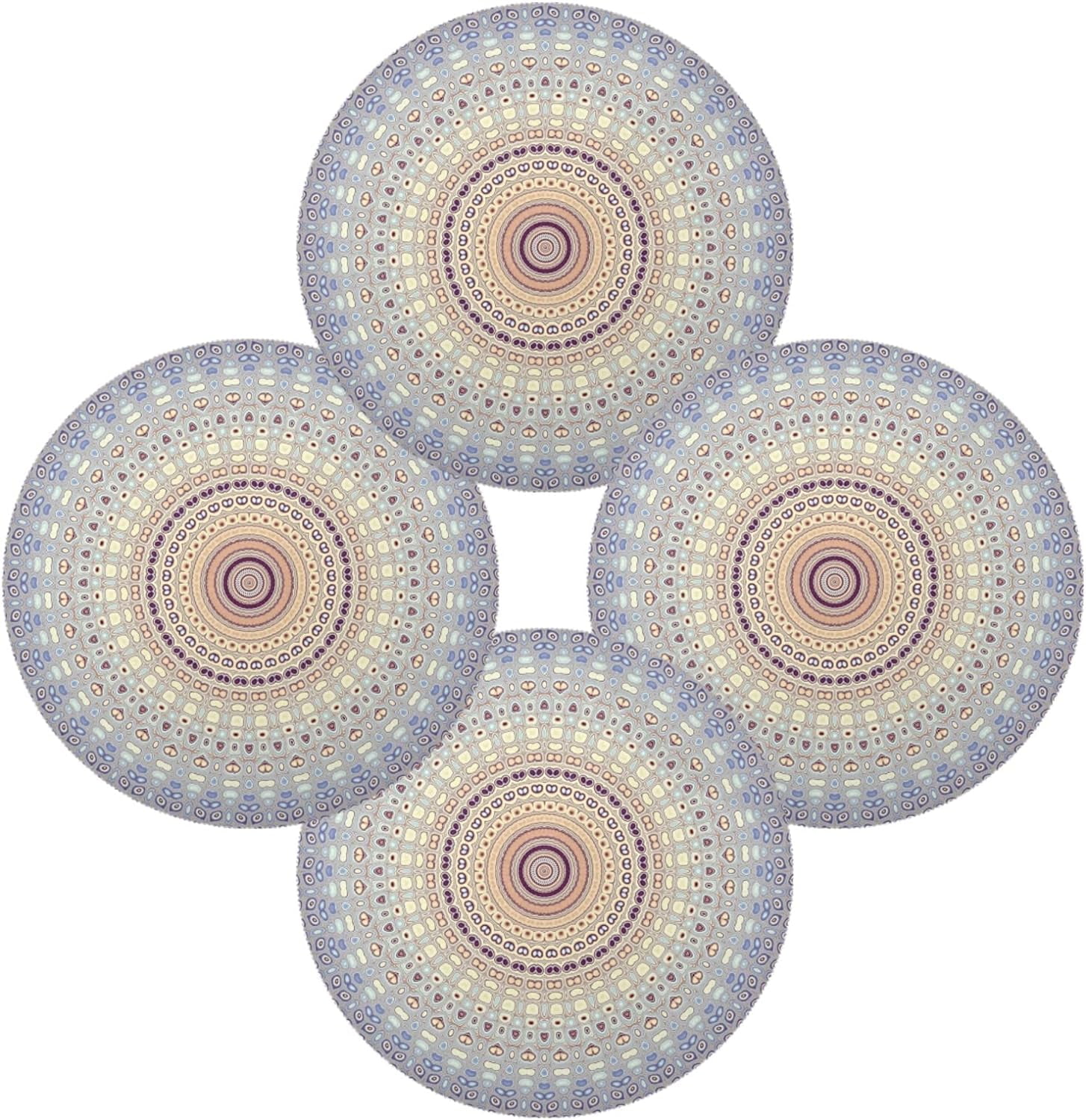 SKYSONIC Mandala Texture Round Placemats for Dining Table Non-Slip Heat ...