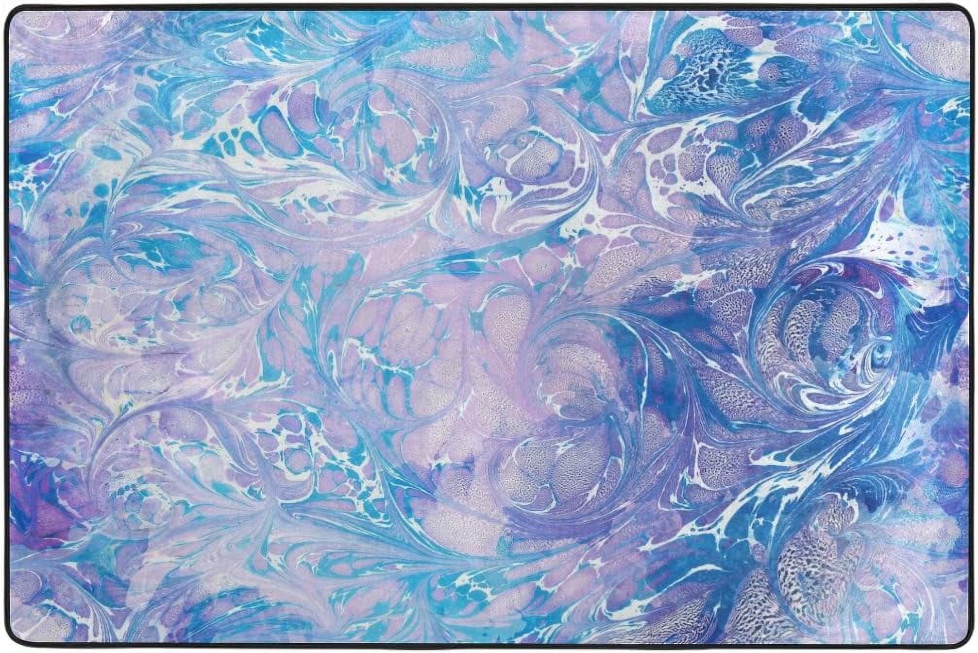 SKYSONIC Marble Colorful Art Area Rug Pad 24x36 Inch 100% Light Weight ...