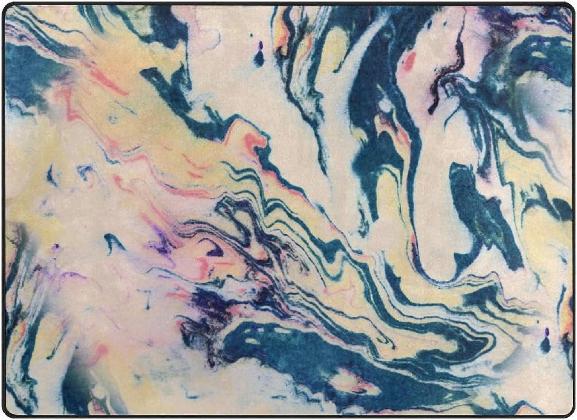 SKYSONIC Marble Colorful Art Area Rug Pad - 63x48 inch - 100% Light ...