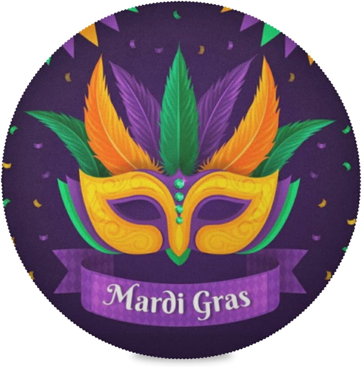 SKYSONIC Mardi Gras Round Placemats for Dining Table Non-Slip Heat ...