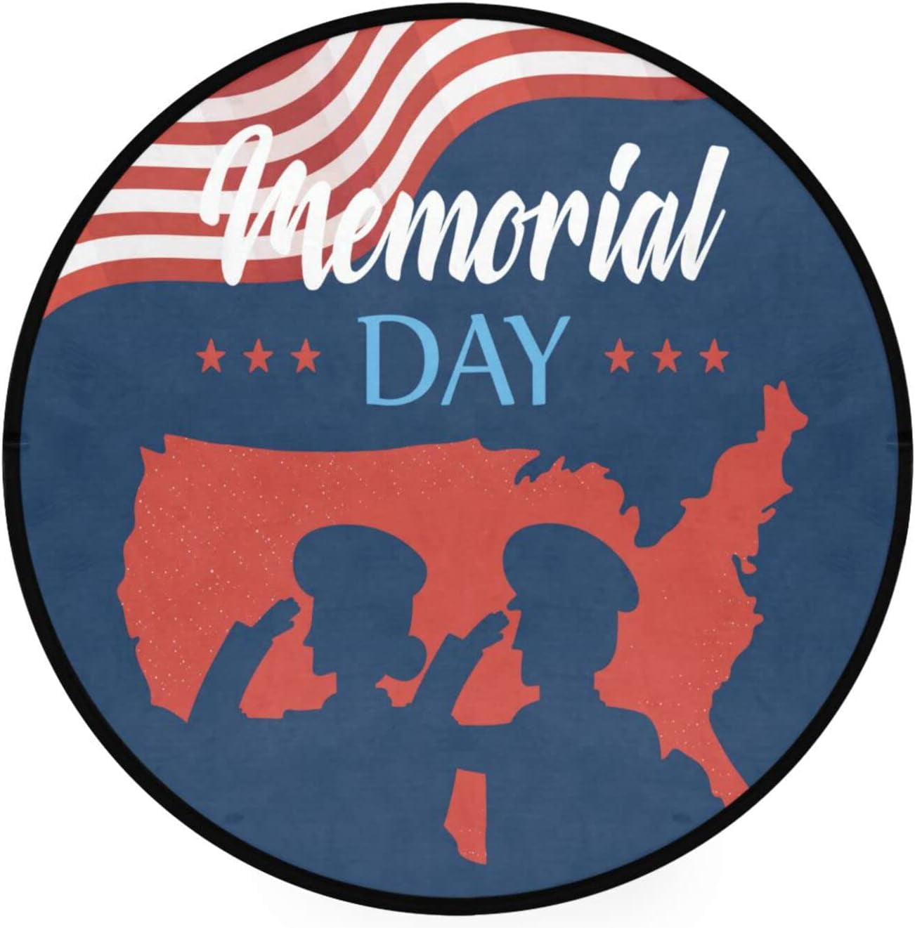SKYSONIC Memorial Day Remember HonorRound Area Rug Chair Couch Cover ...