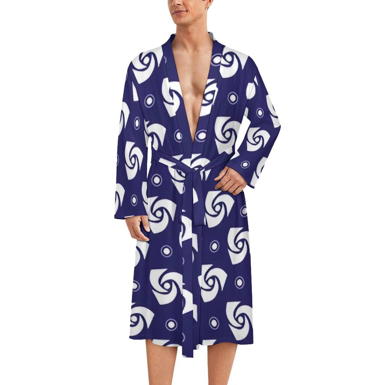 SKYSONIC Mens Robe Lightweight Kimono, African Ethnic Pattern Bathrobes ...