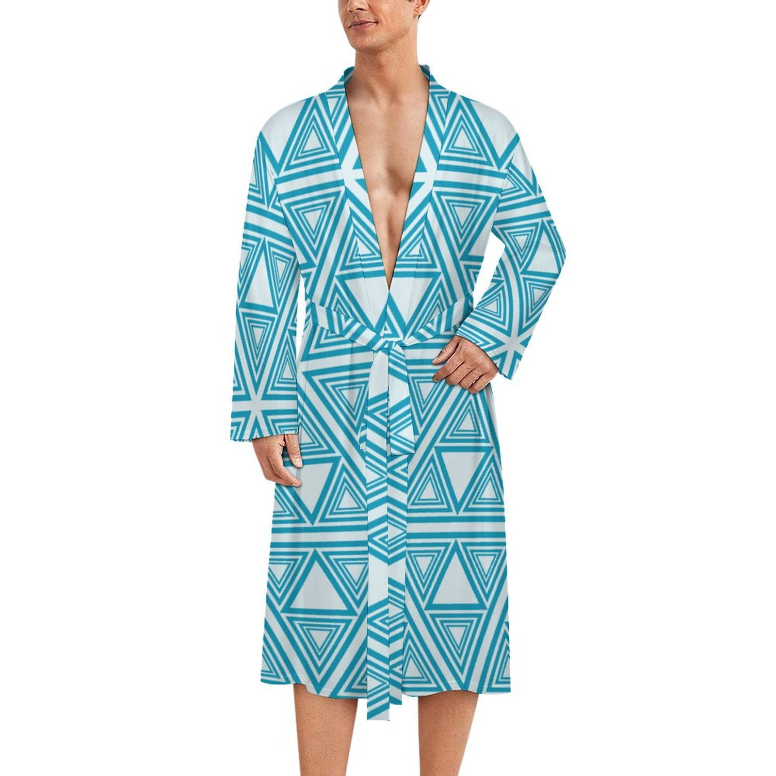 SKYSONIC Mens Robe Lightweight Kimono, Magic Triangle Series Mirror ...