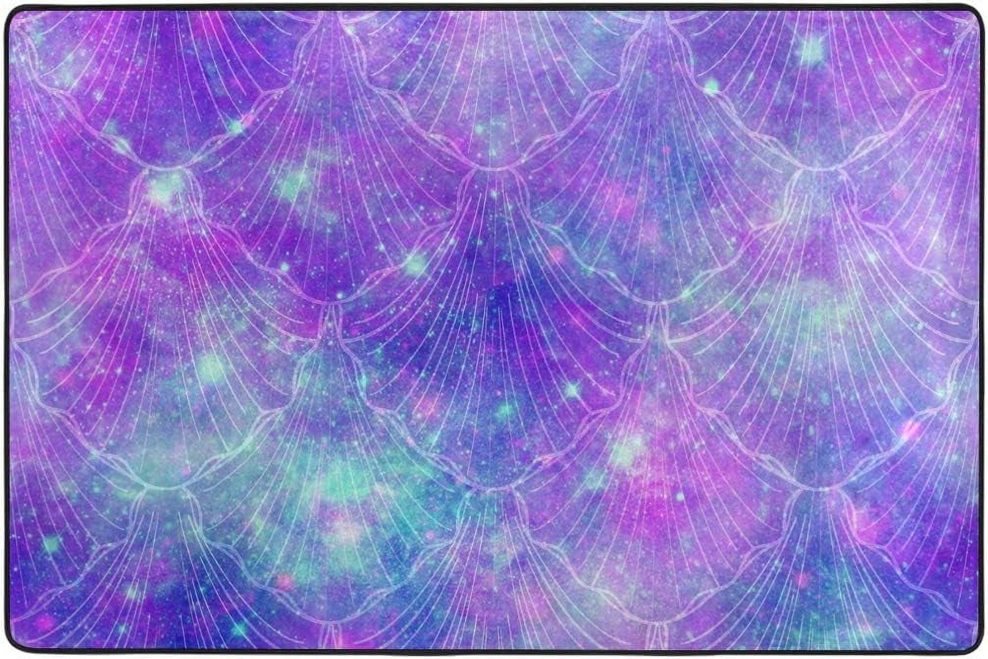 SKYSONIC Mermaid Galaxy Fantasy Area Rug Carpet for Living Room Bedroom ...