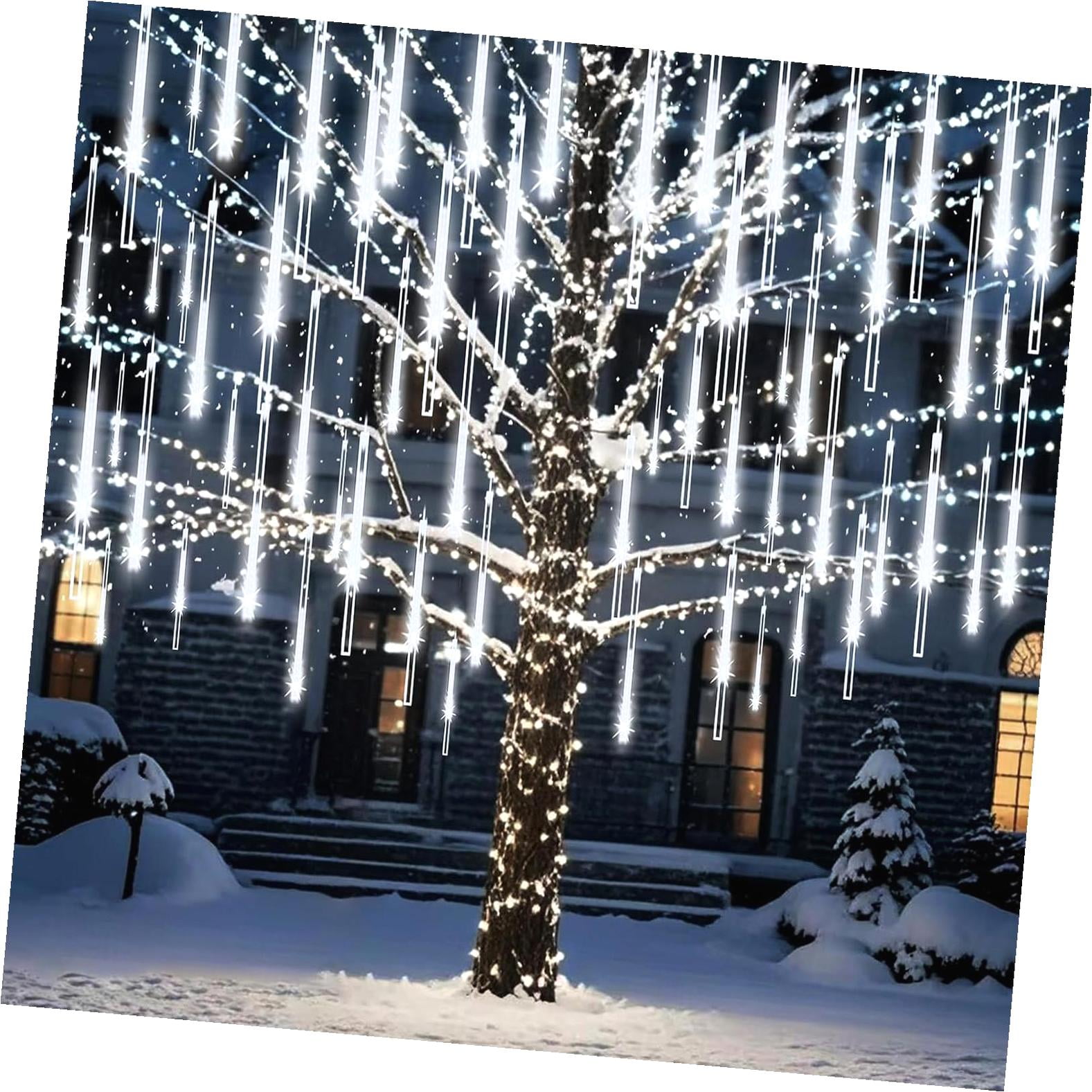 SKYSONIC Meteor Shower Lights Christmas Lights 24-Tube 576LEDs Snow ...