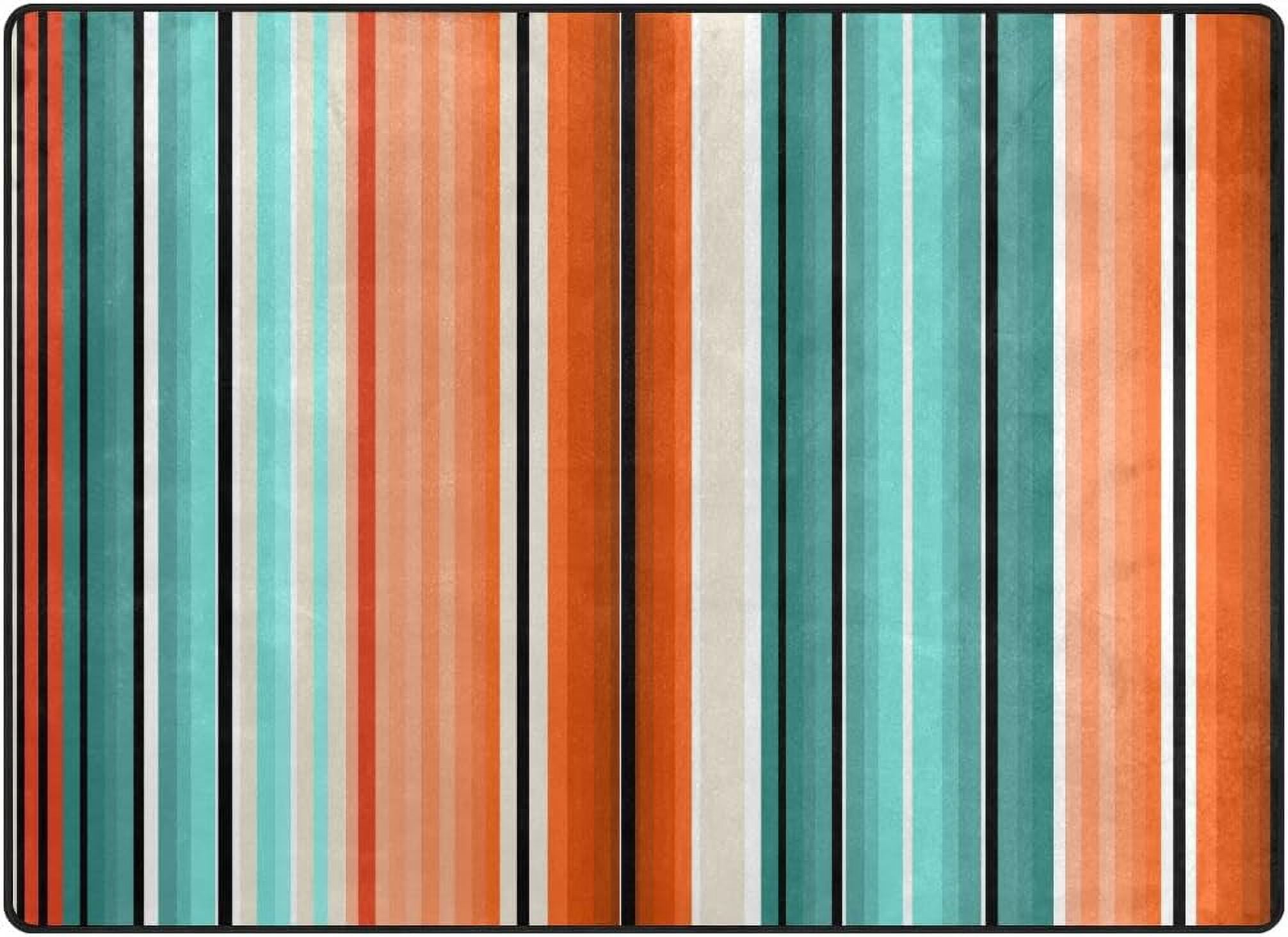 SKYSONIC Mexican Serape Stripes Area Rug 4'x5' Pet & Child Friendly ...