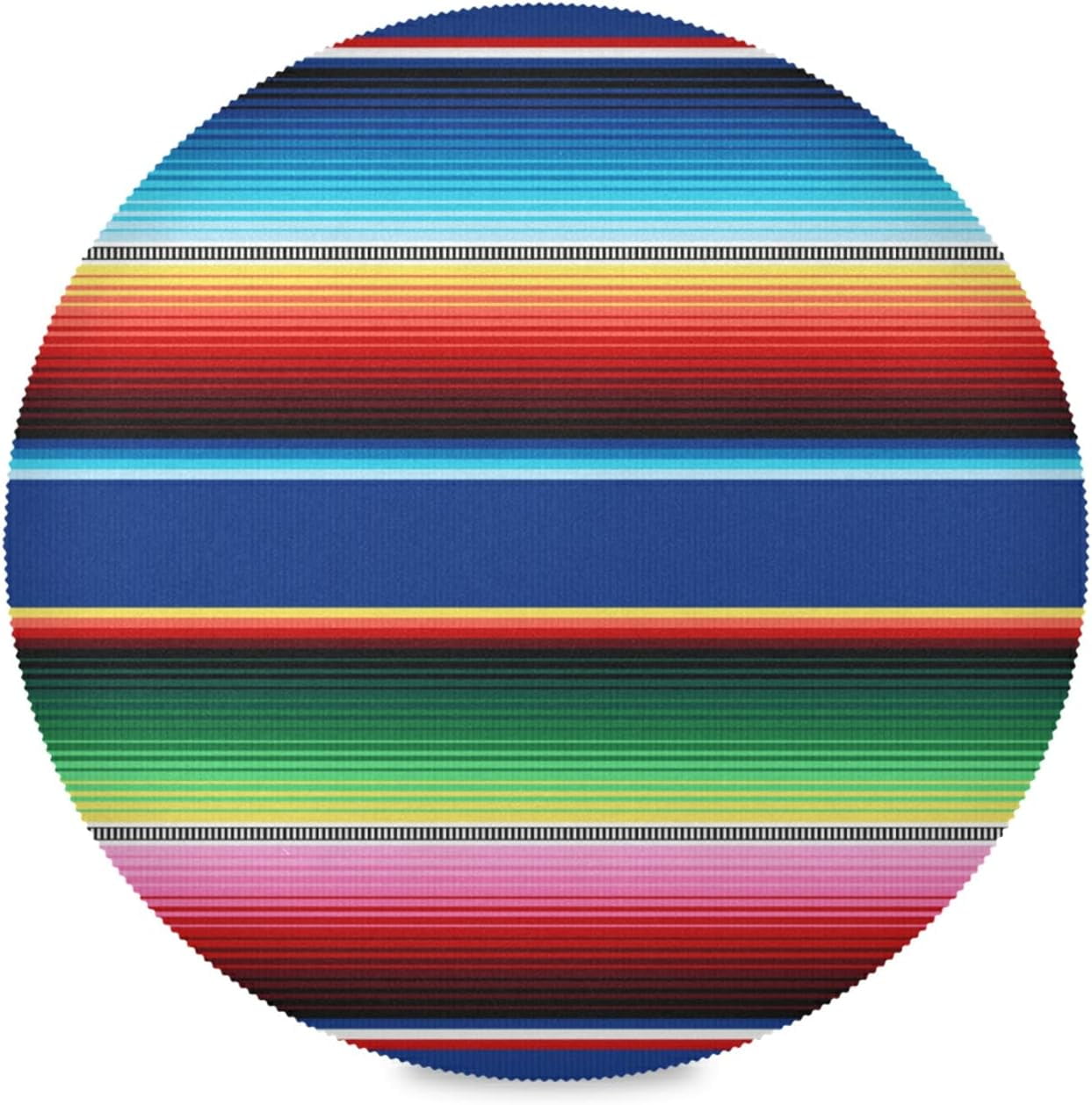 SKYSONIC Mexican Serape Stripes Round Placemats for Dining Table Non ...