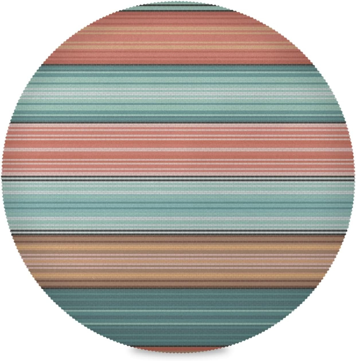 SKYSONIC Mexican Serape Stripes Round Placemats for Dining Table Non ...