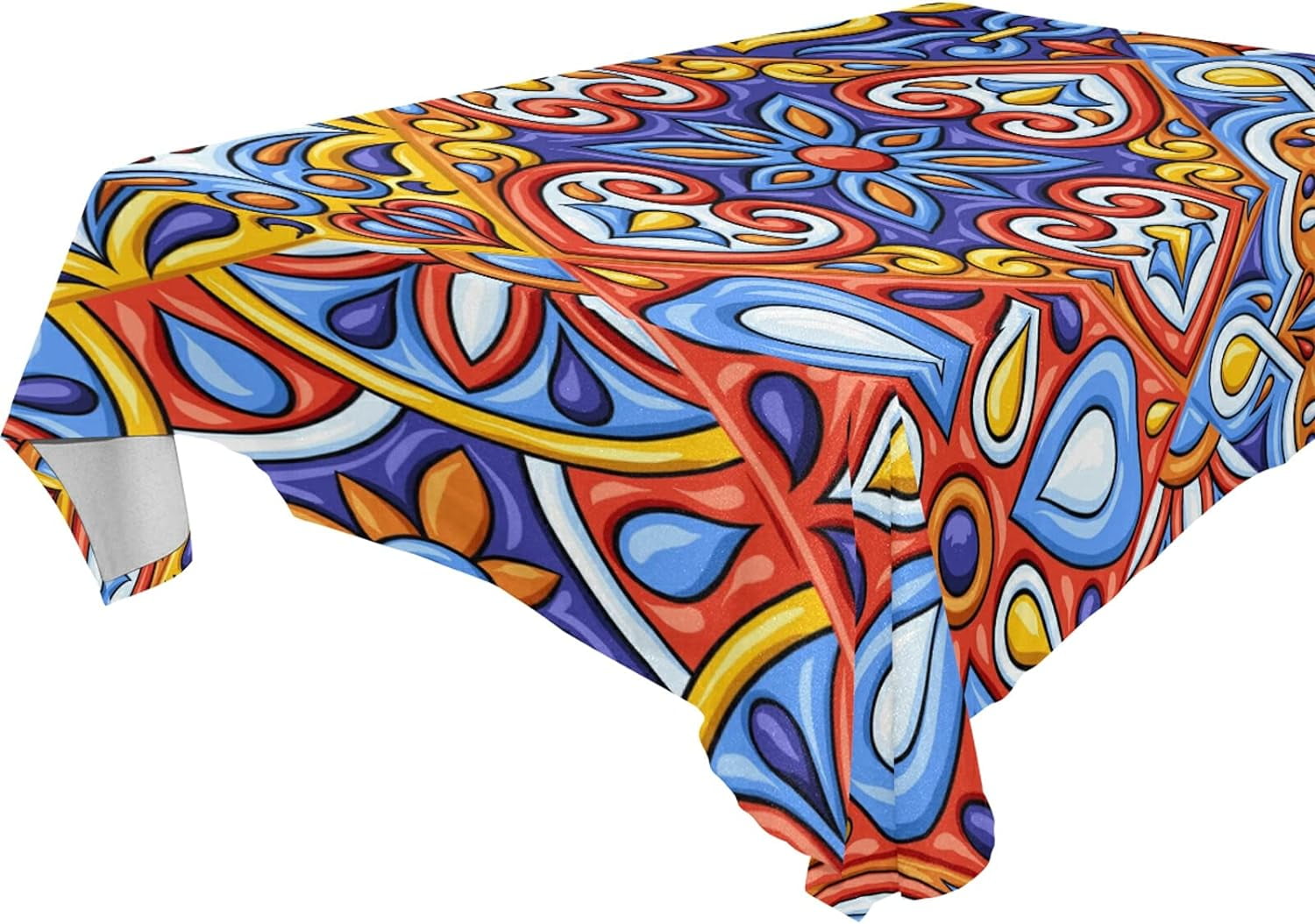 SKYSONIC Mexican Talavera Tablecloth Waterproof Washable Polyester ...