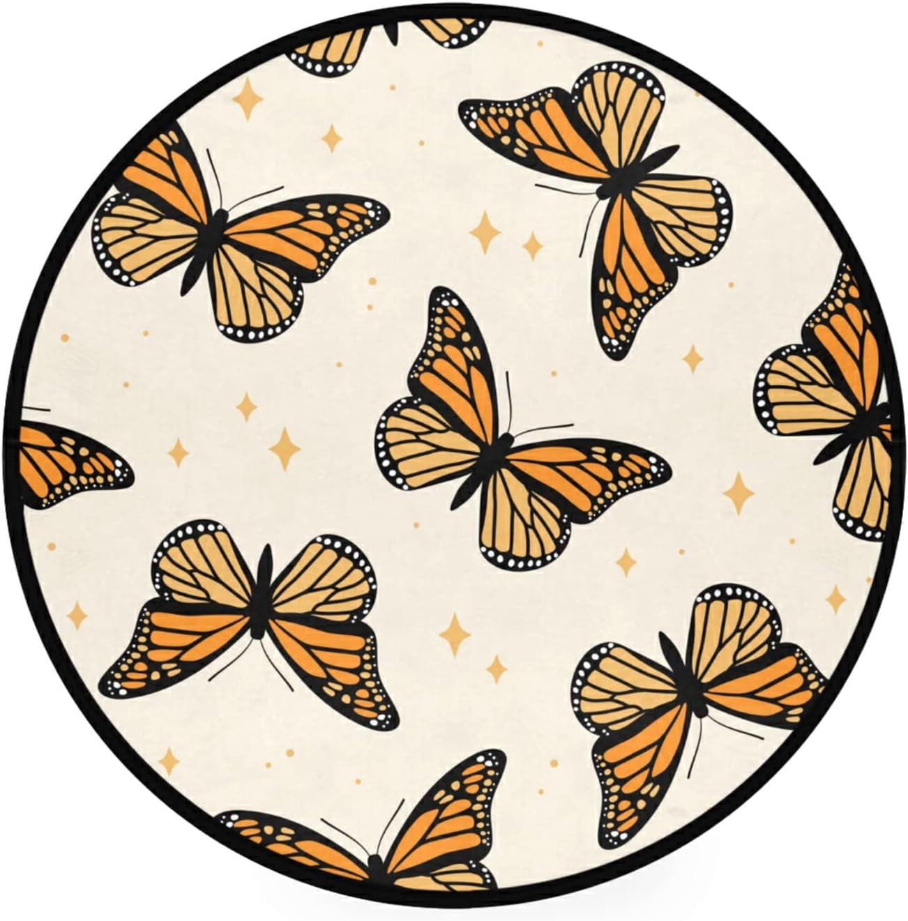 SKYSONIC Monarch ButterfliesRound Area Rug Chair Couch Cover Area Rug ...