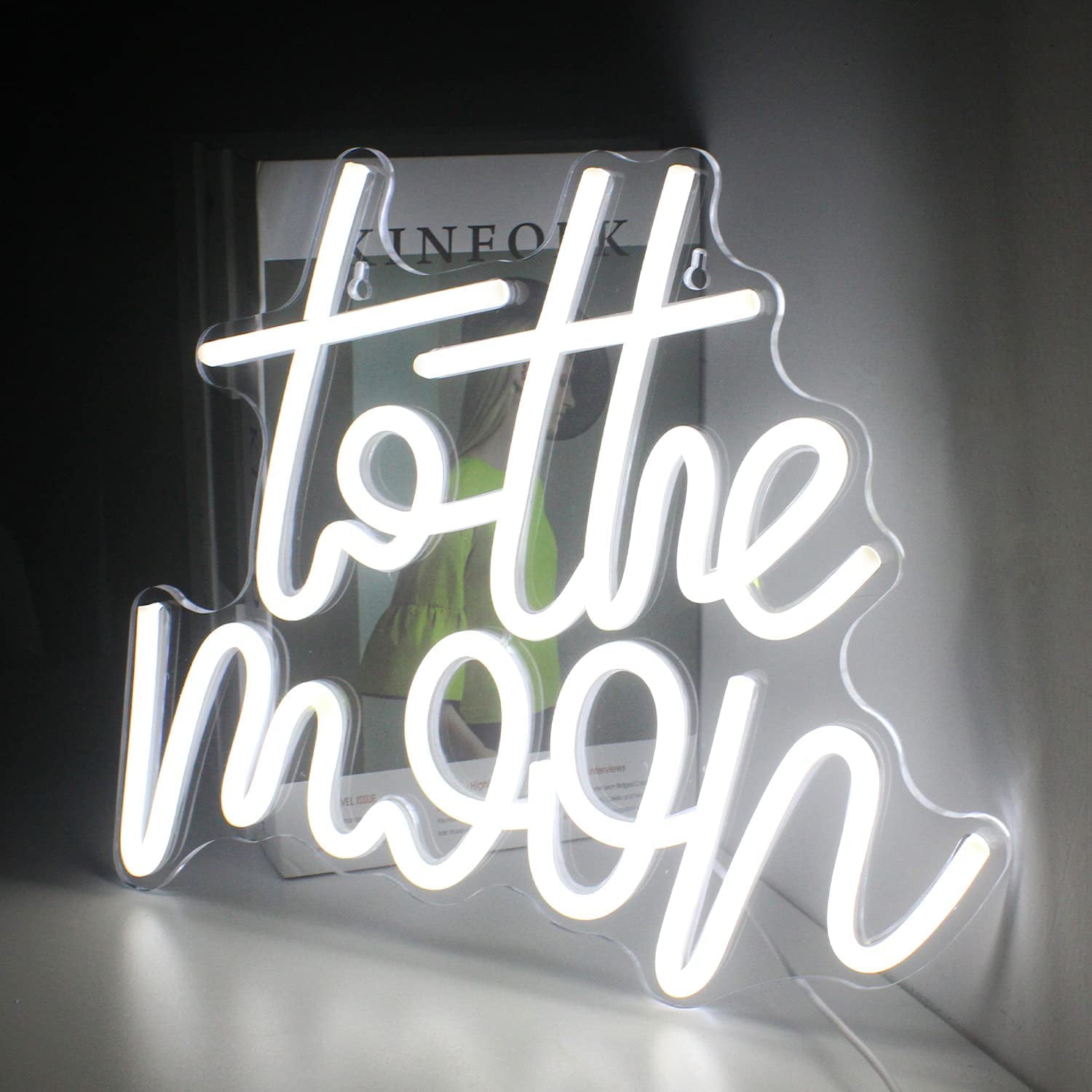 SKYSONIC To The Moon Neon Sign,Letters Neon Sign, Led Signs,White Neon ...