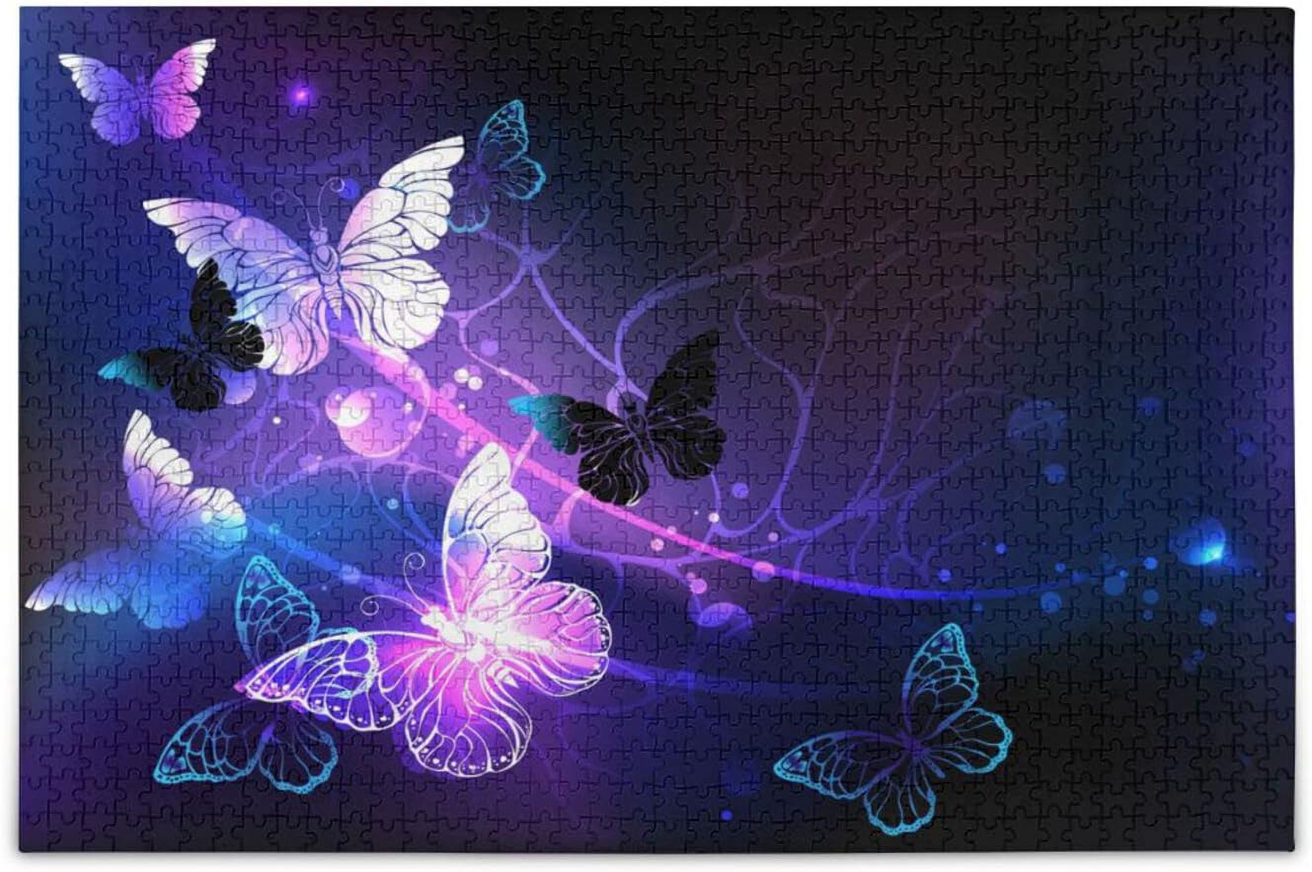 SKYSONIC Mysterious Purple Butterfly Jigsaw Puzzles for Adults 500PCS ...