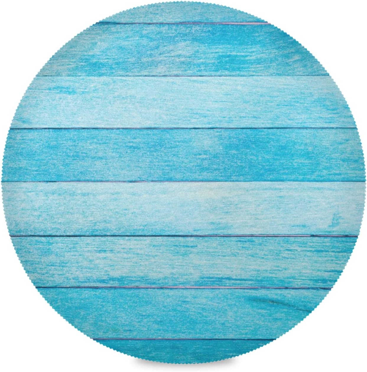 SKYSONIC Old Pastel Blue Colour Wood Wall Texture Round Placemats for ...