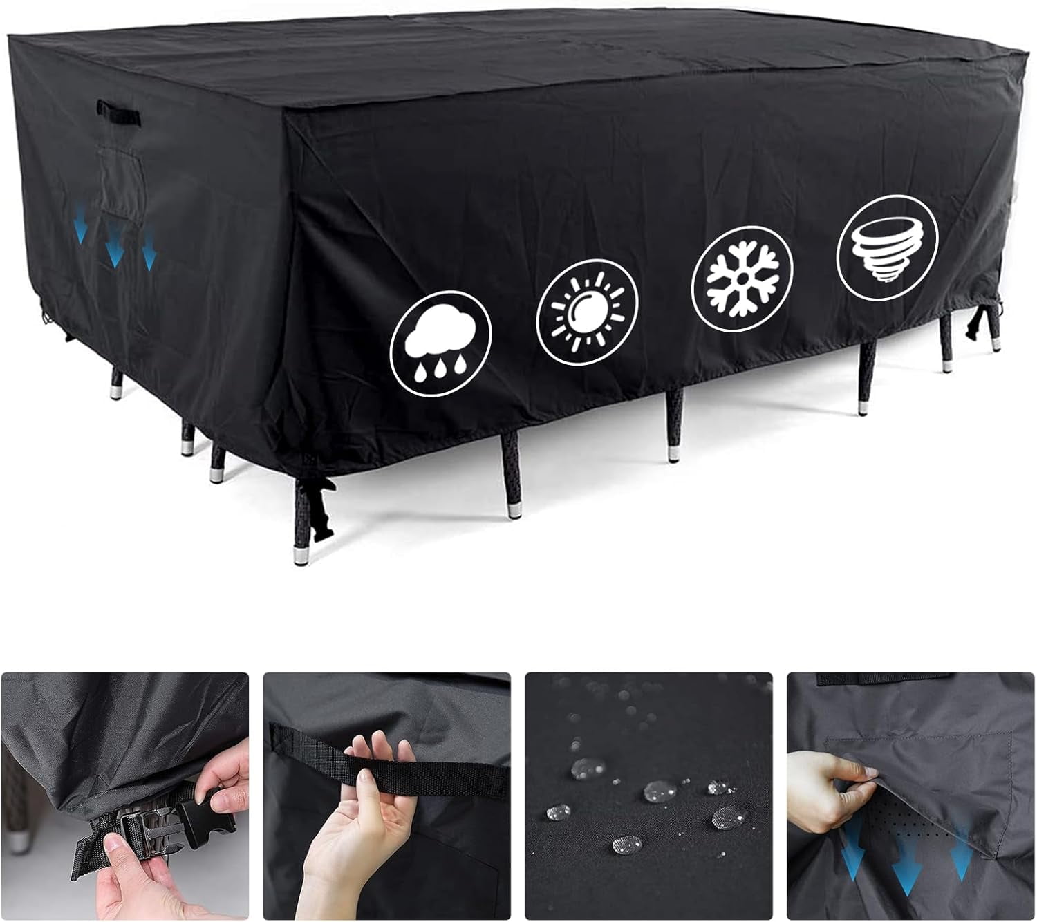 SKYSONIC Outdoor Dining Set Cover for Outside Table and Chairs ...