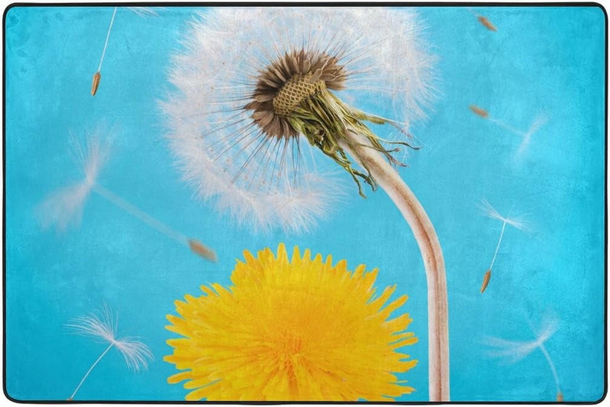 SKYSONIC Overblown Dandelion Area Rug Pad 24"x36", 100% Light Weight ...