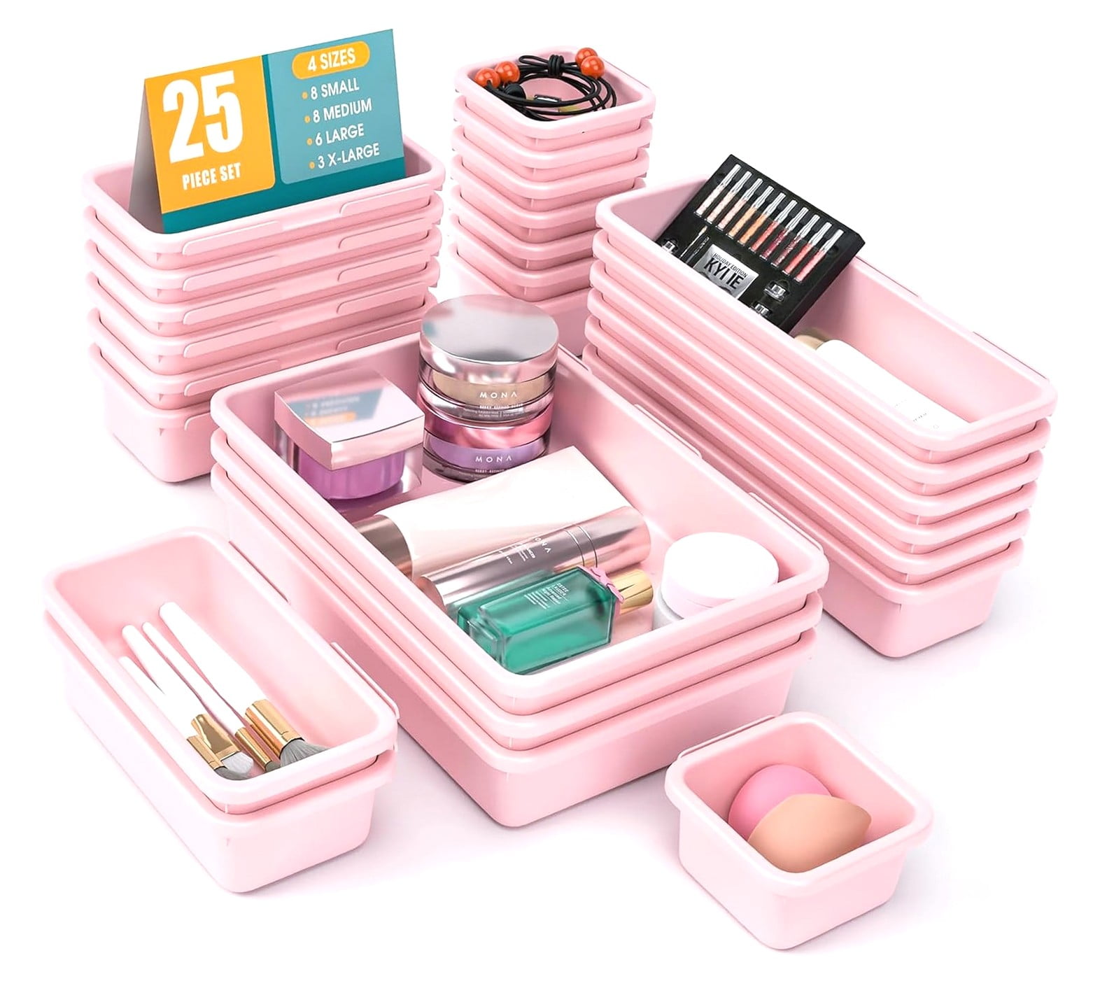 SKYSONIC PCS Drawer Organizer Set, 4 Size Drawer Divider Organizer With ...