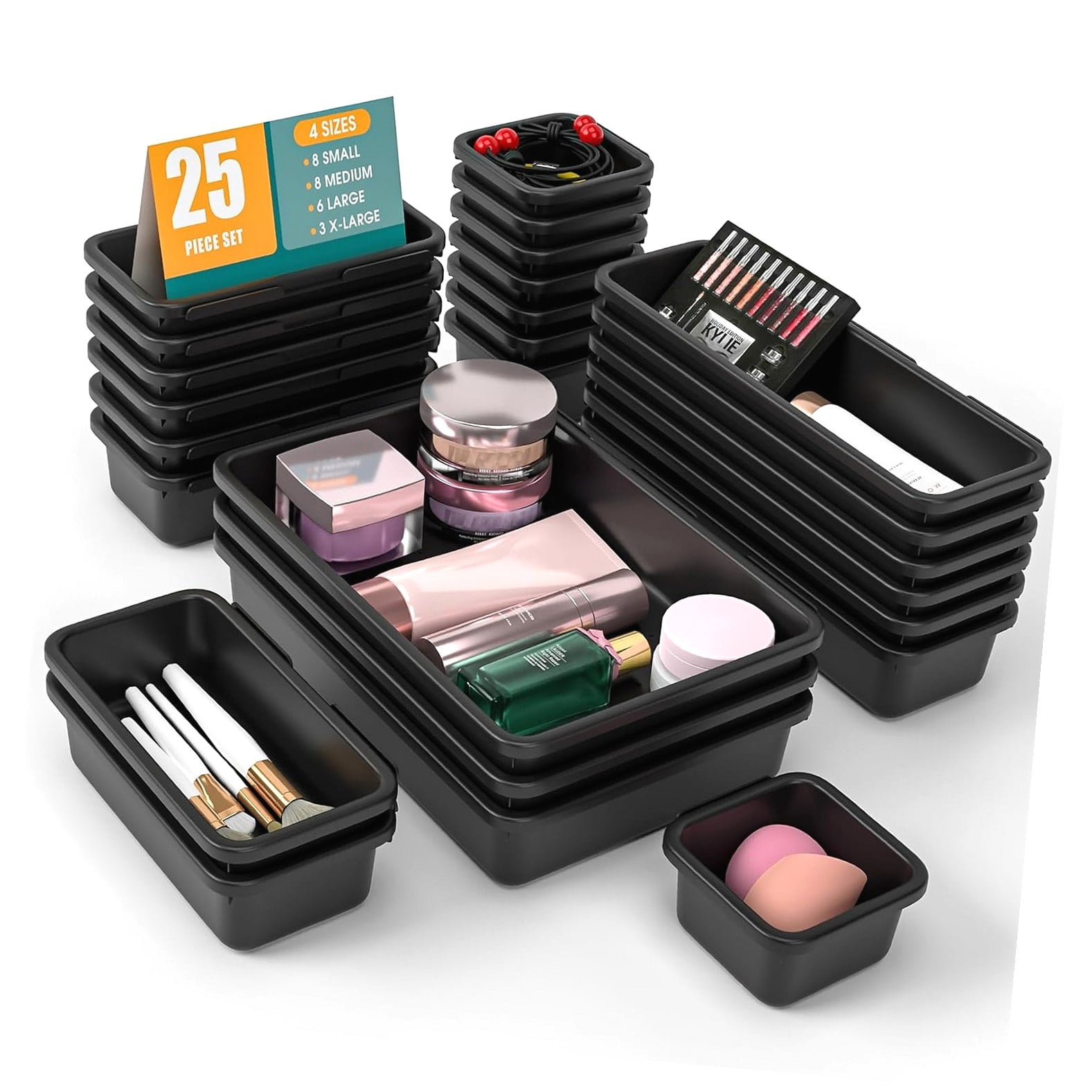 SKYSONIC PCS Drawer Organizer Set, 4 Size Drawer Divider Organizer With ...