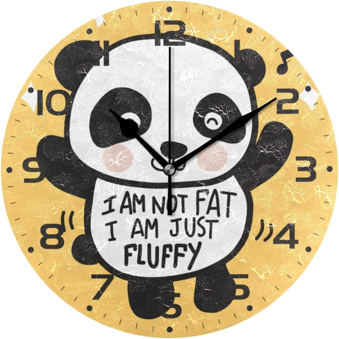 SKYSONIC Panda Wall Clock 10 Inch Silent Non Ticking Round Clock Oil ...