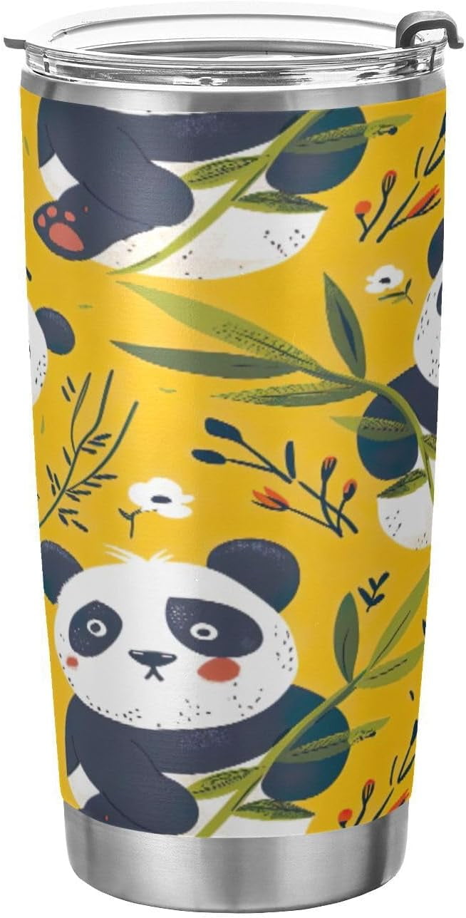 SKYSONIC Pandas Tumbler Stainless Steel Double Wall Vacuum Reusable ...