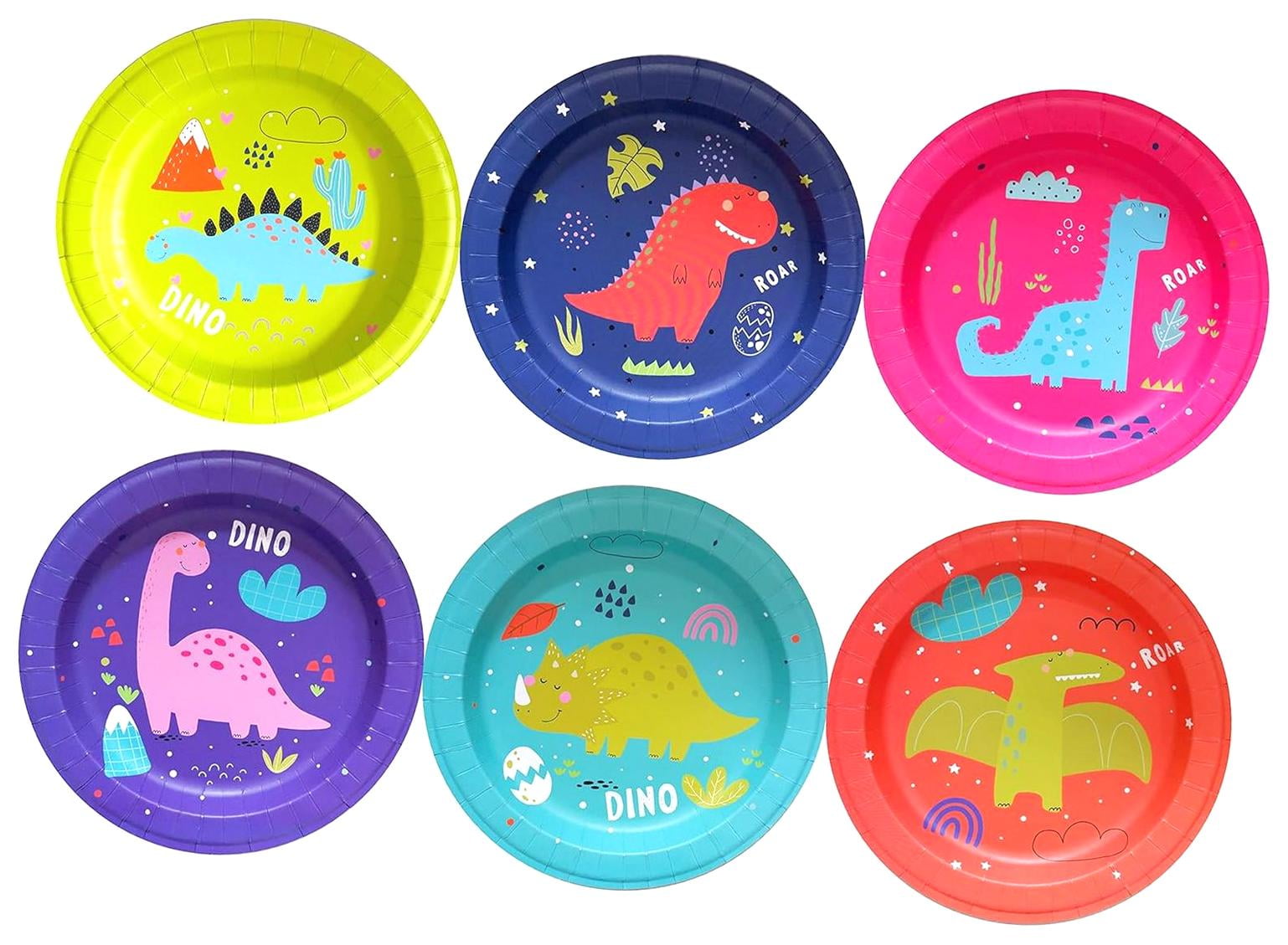 SKYSONIC Paper Plates - 60-Count Small Colorful Cute Party Plates in 6 ...