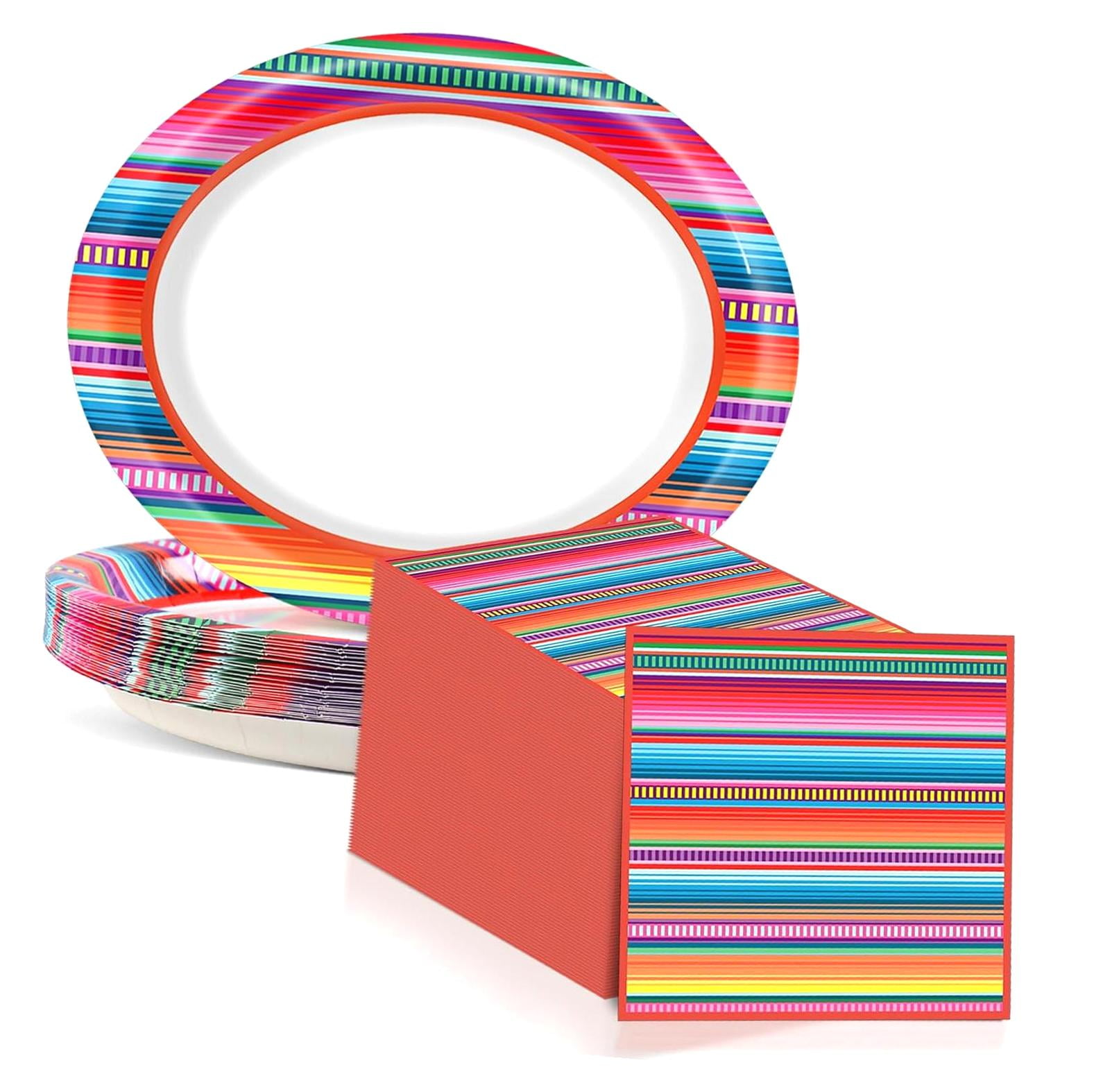 SKYSONIC Party Oval Paper Plates 11-inch Cinco De Mayo Dishes and ...
