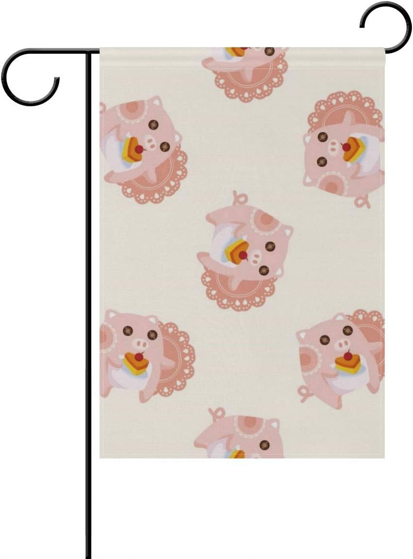 SKYSONIC Pig Having Afternoon Tea Double-Sided Printed Garden House ...