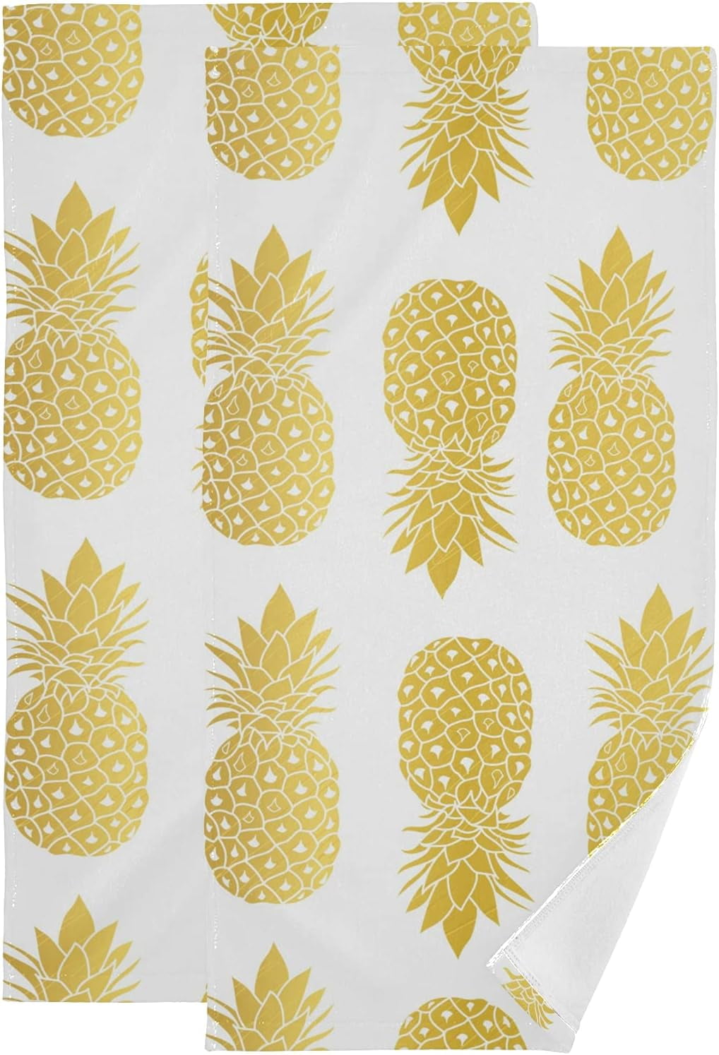 SKYSONIC Pineapple Soft Hand Towels 2-Piece Absorbent Bath Towel ...