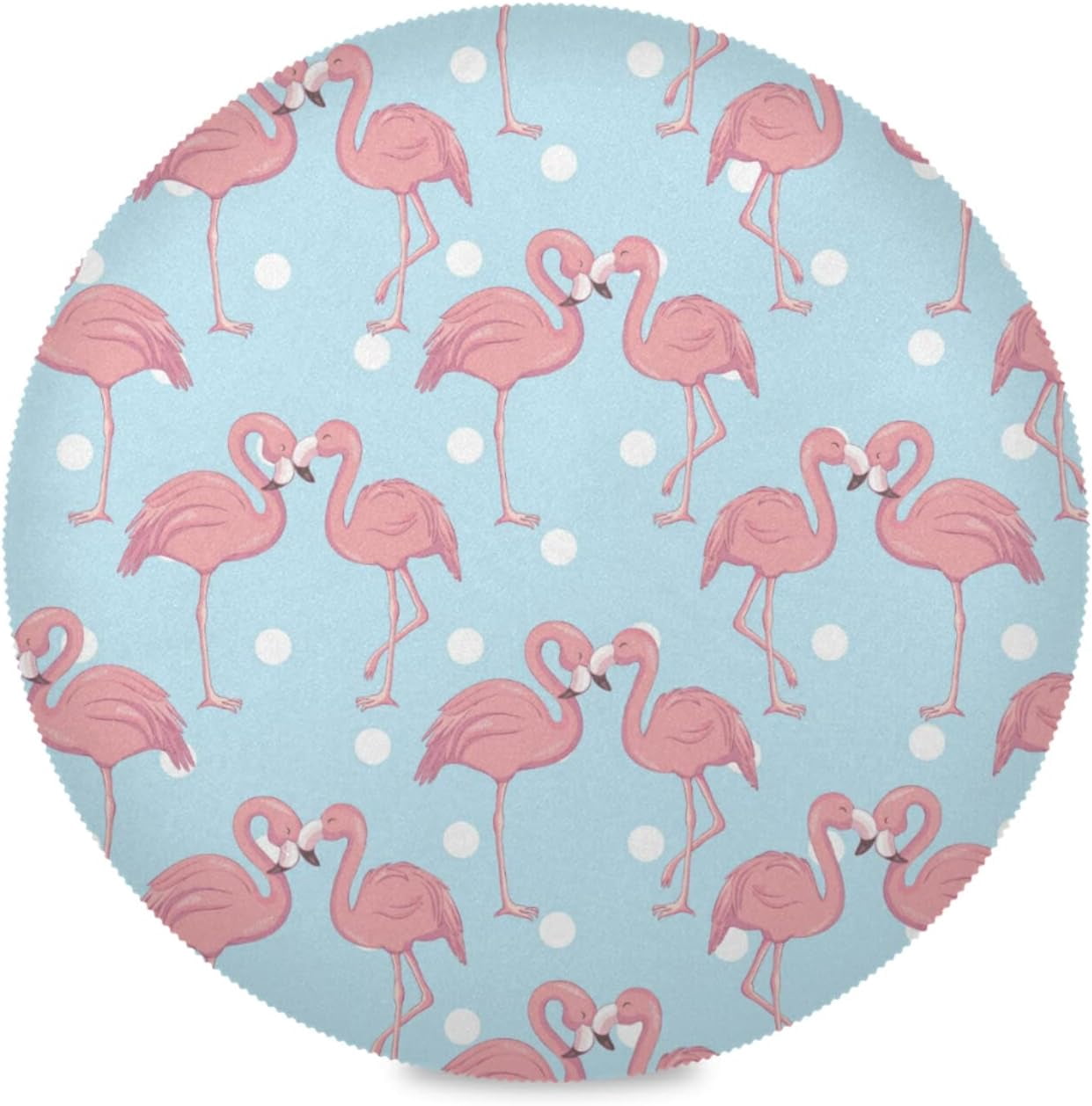 SKYSONIC Pink Flamingo Pattern Round Placemats for Dining Table Non ...