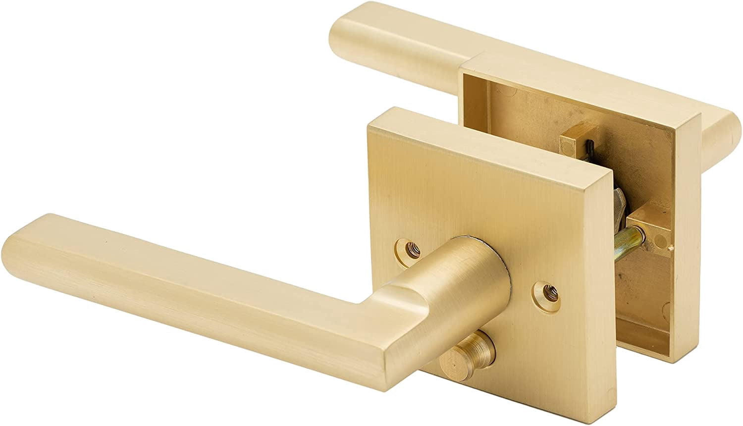 SKYSONIC Pivacy Door Lever Gold Stain Brass Lever Door Handle with Lock ...
