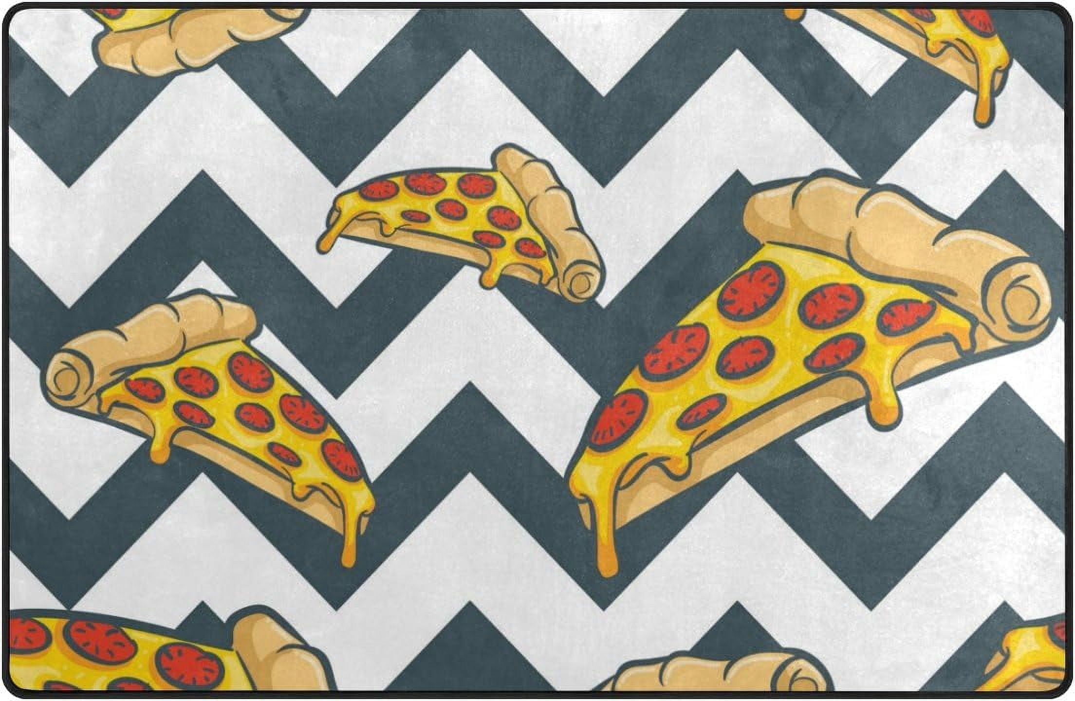 SKYSONIC Pizza Vector Pattern Area Rug Pad - 31 x 20 inch - 100% Light ...