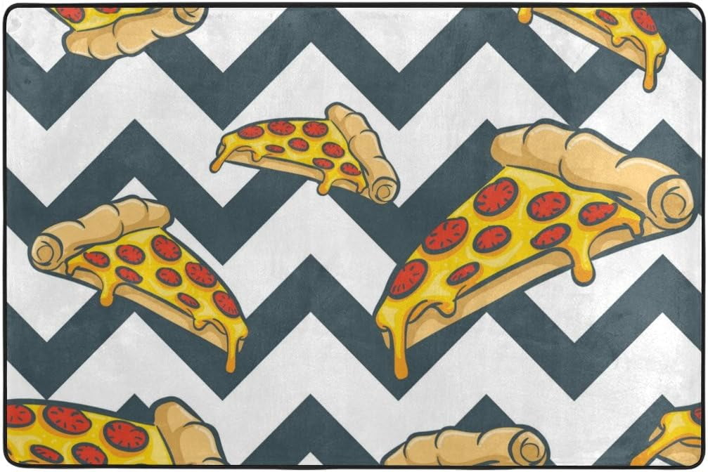 SKYSONIC Pizza Vector Pattern Area Rug Pad - 72x48 inch - 100% Light ...